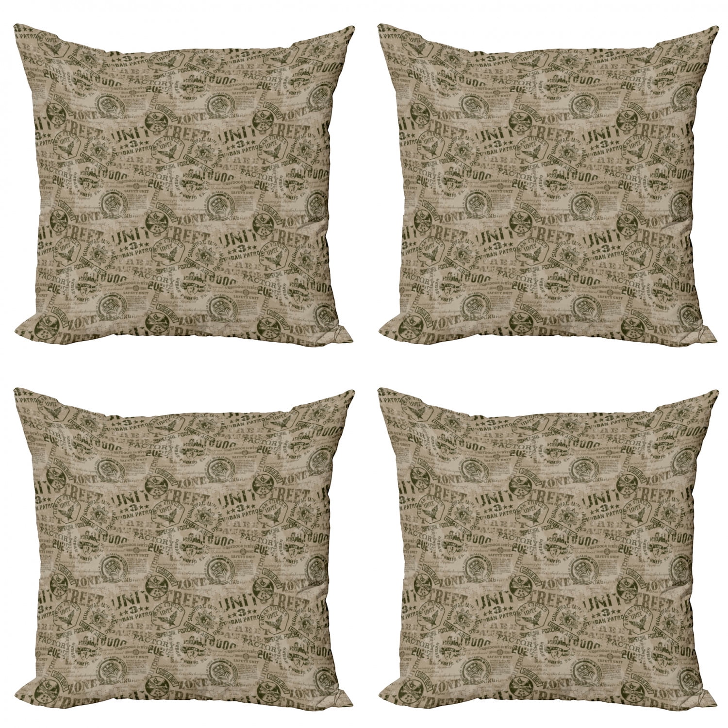 Ambesonne Grunge Throw Pillow Cover 4 Pack, Nostalgic Pins Old, 16 ...