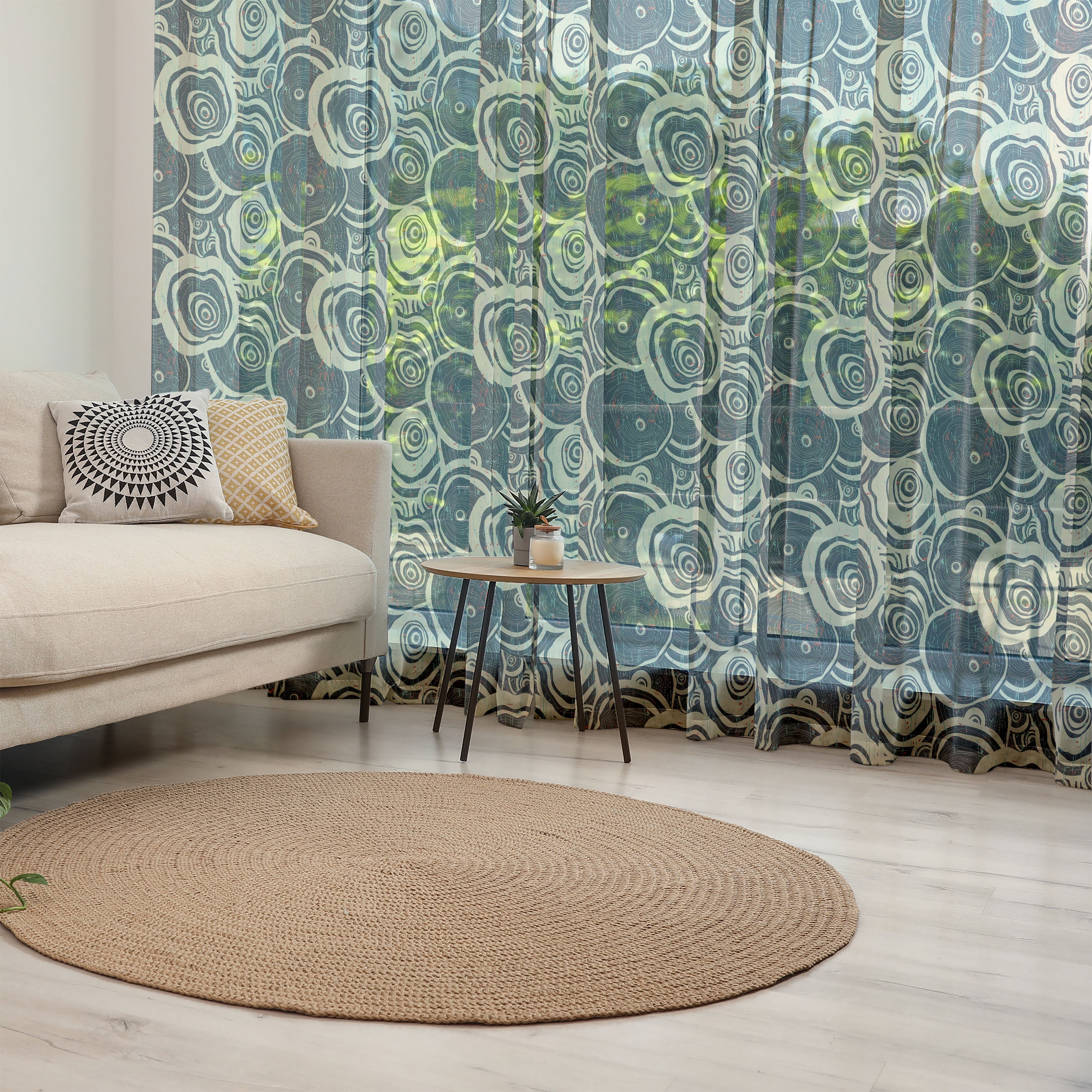 Grunge Tulle Curtains with Rod Pocket, Wood Pattern Nature Inspirations ...