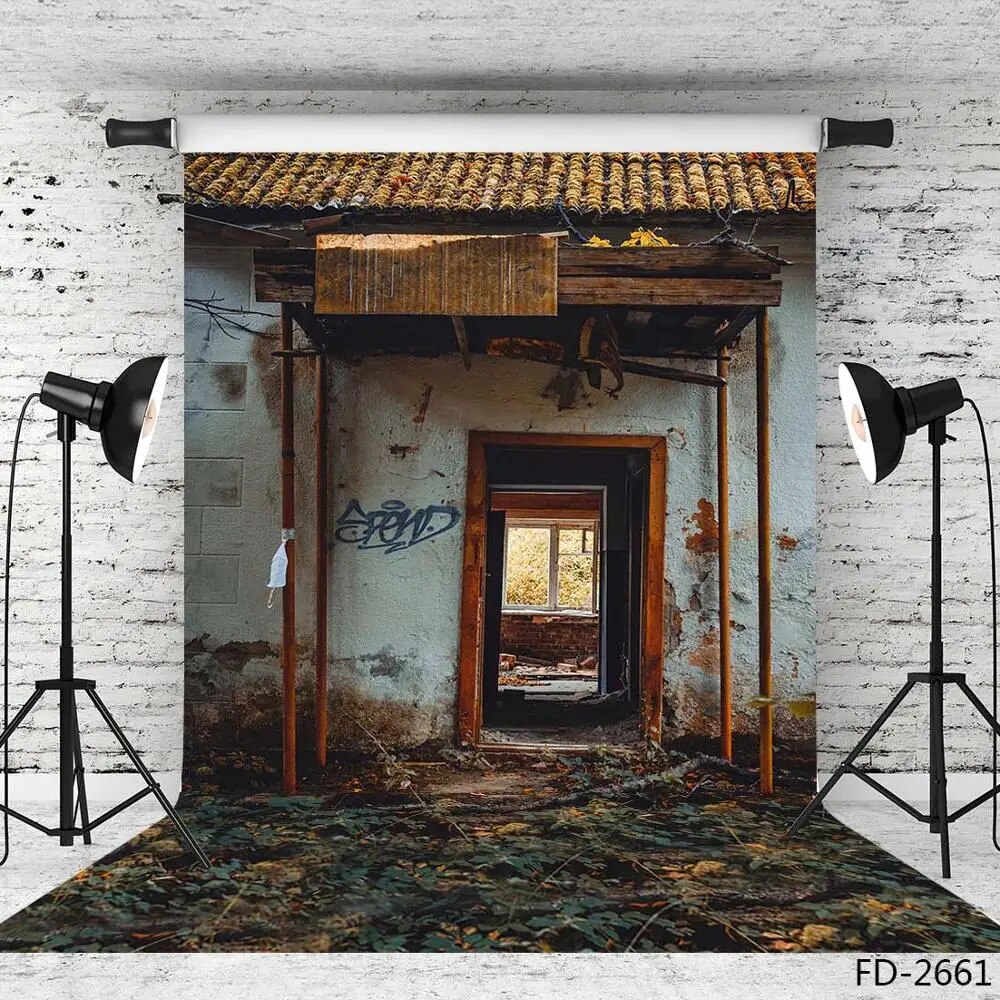 Grunge Vintage Door old House Grass Backdrops Child Young Portrait ...