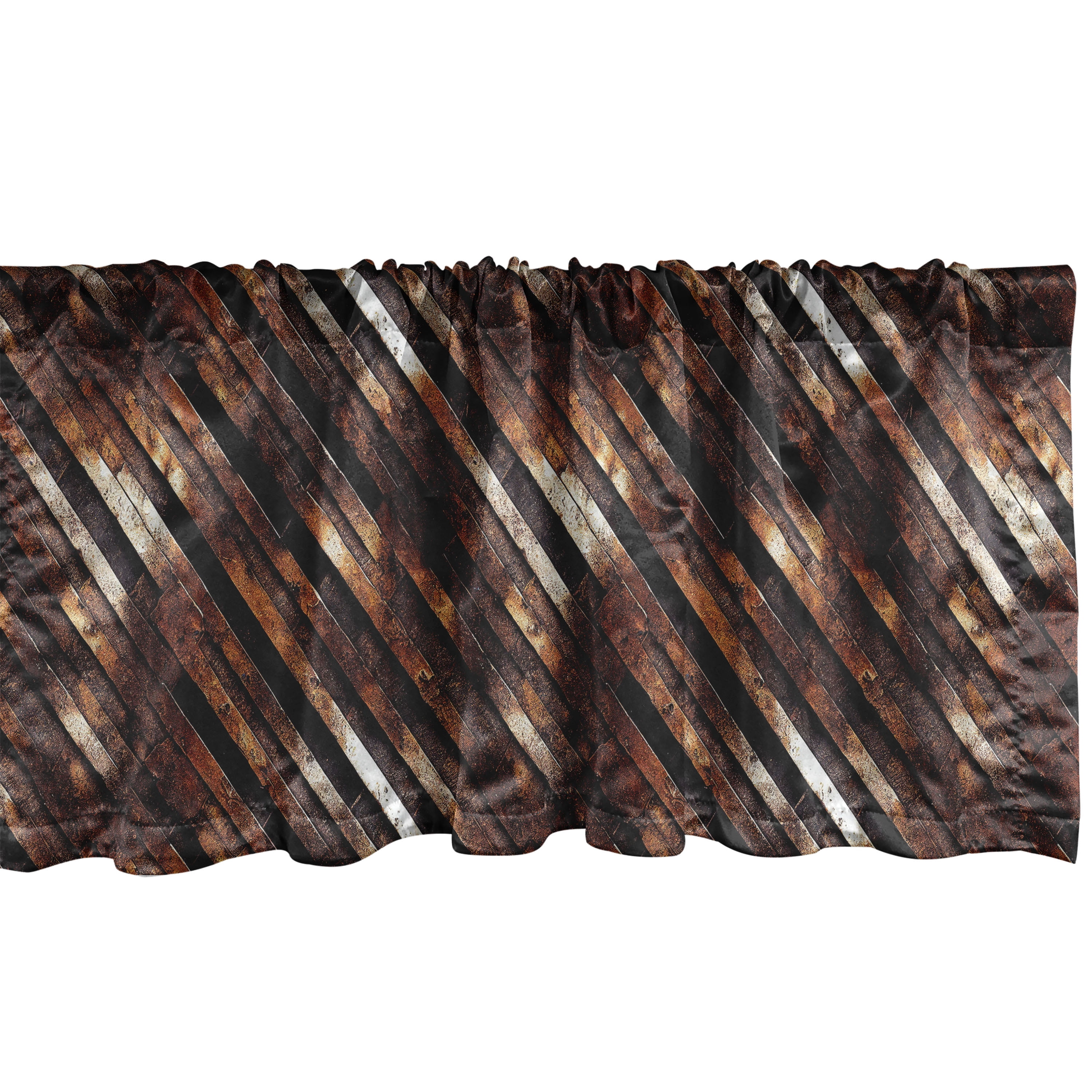 Grunge Window Valance, Rusty Blocks Look Print of Stripes Orderly ...