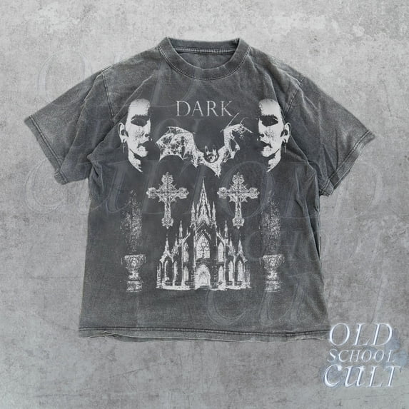 Grunge Y2k Graphic T-Shirt, Retro Dark 90s Bat T-Shirt, Gothic Shirts ...