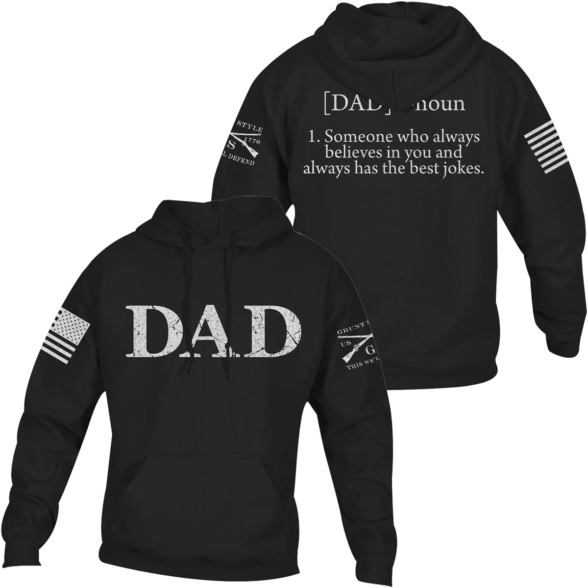 Grunt Style Dad Defined Hoodie - Men's, Black, Large, - Walmart.com