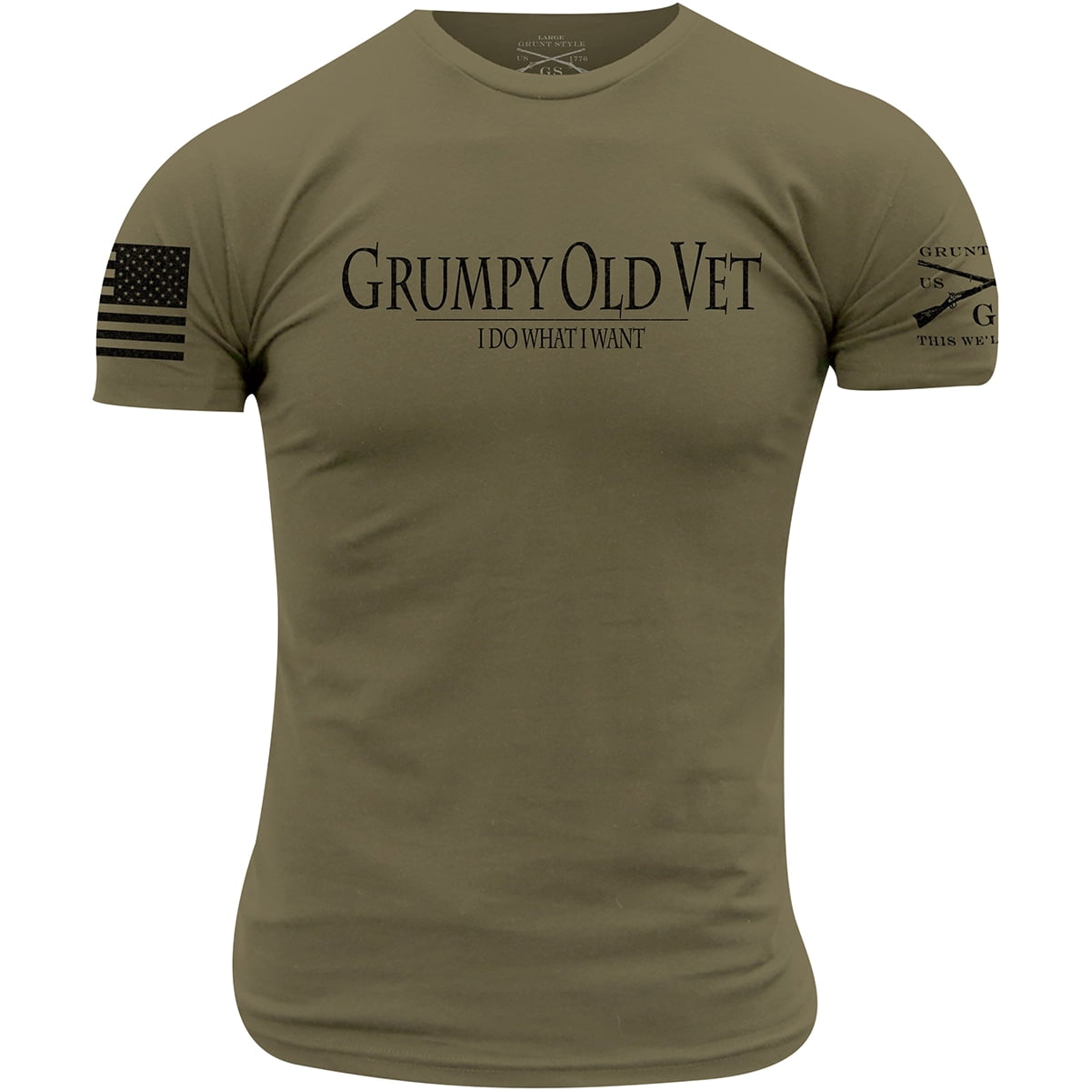 Grunt Style Grumpy Old Vet T-Shirt - Men's, Military Green, Extra Large ...