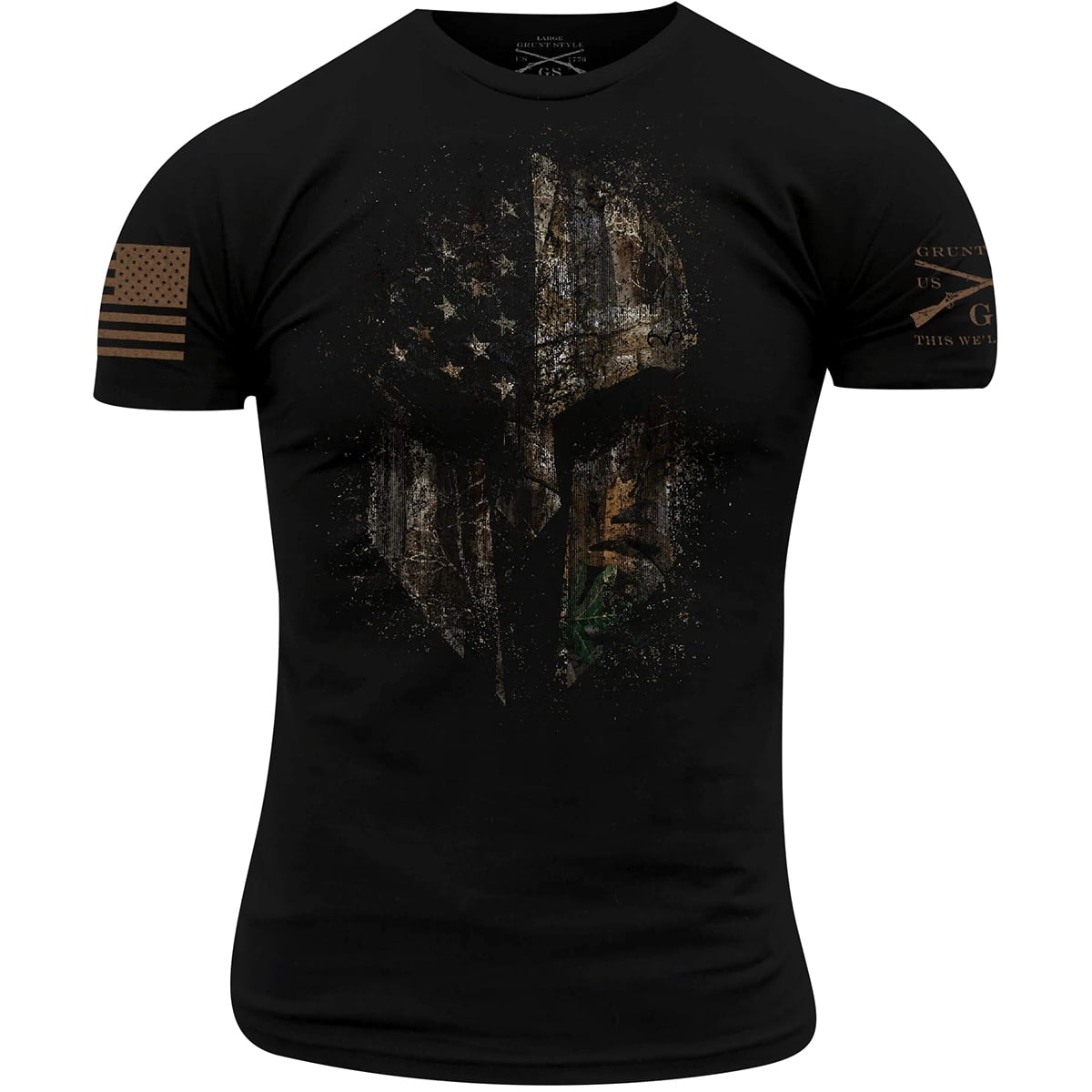 Grunt Style Realtree Edge American Spartan T-Shirt - 2XL - Black ...