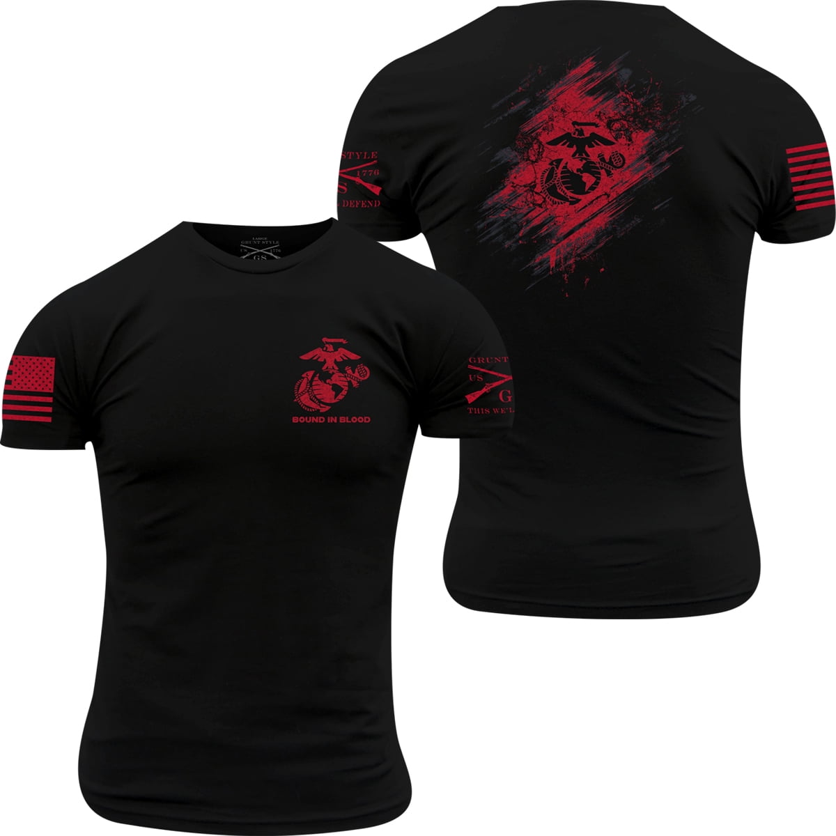 Grunt Style USMC - Bound In Blood T-Shirt - Small - Black - Walmart.com