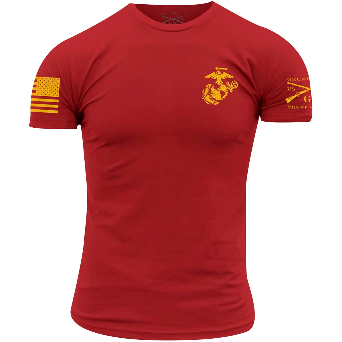 Grunt Style USMC - Corps Colors T-Shirt - Small - Red - Walmart.com