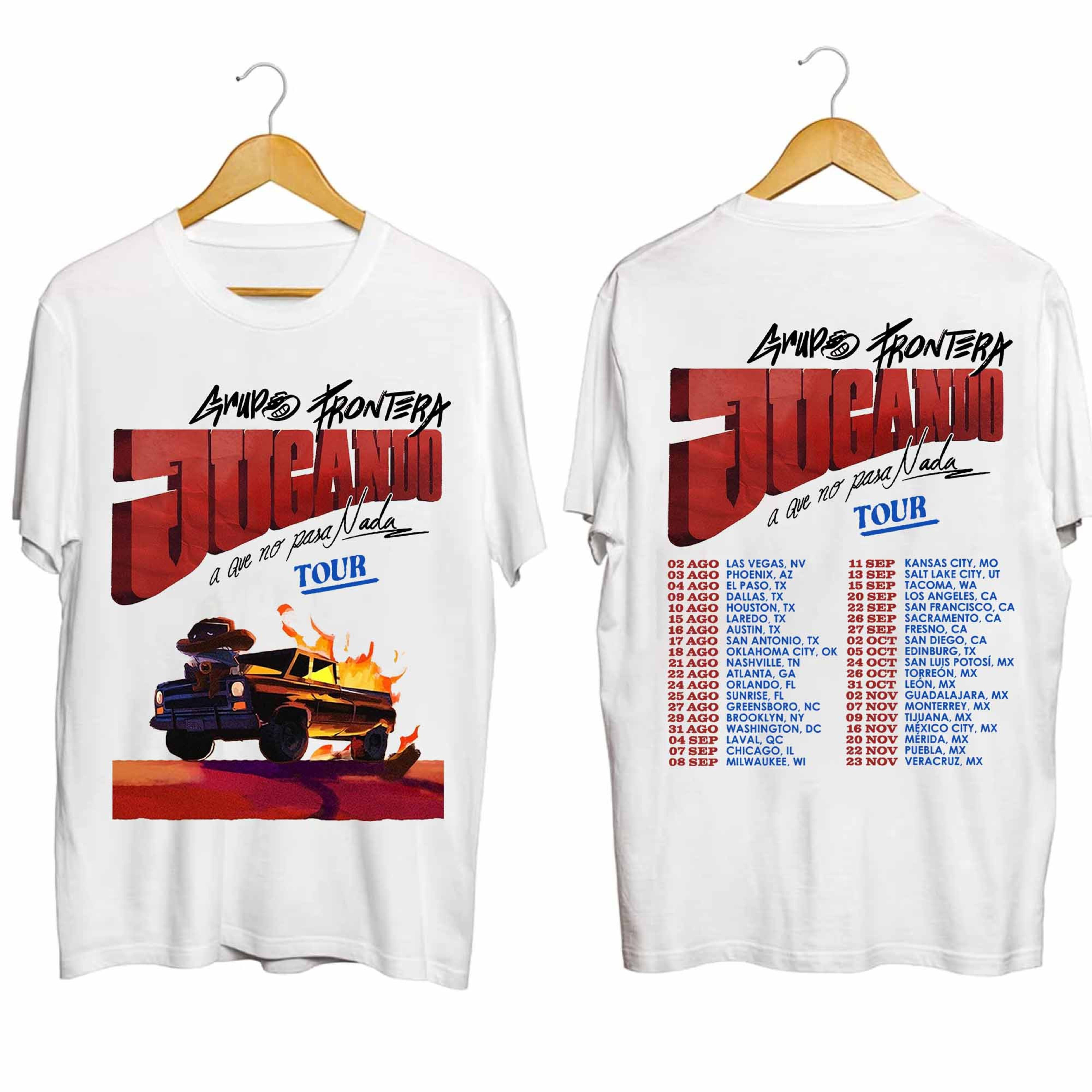 Grupo Frontera - Jugando a Que No Pasa Nada Tour 2024 Shirt, Grupo ...