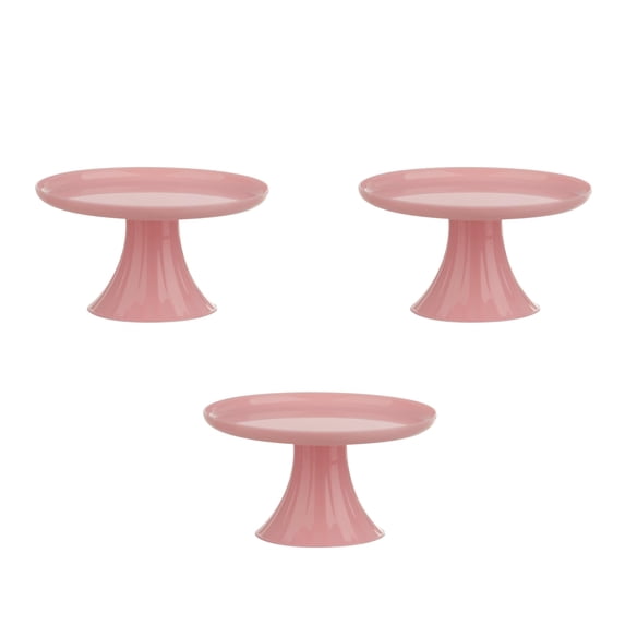 Grupo Mirandinha - 3 Baby Pink Mini Cake Stands – Durable & Reusable ...