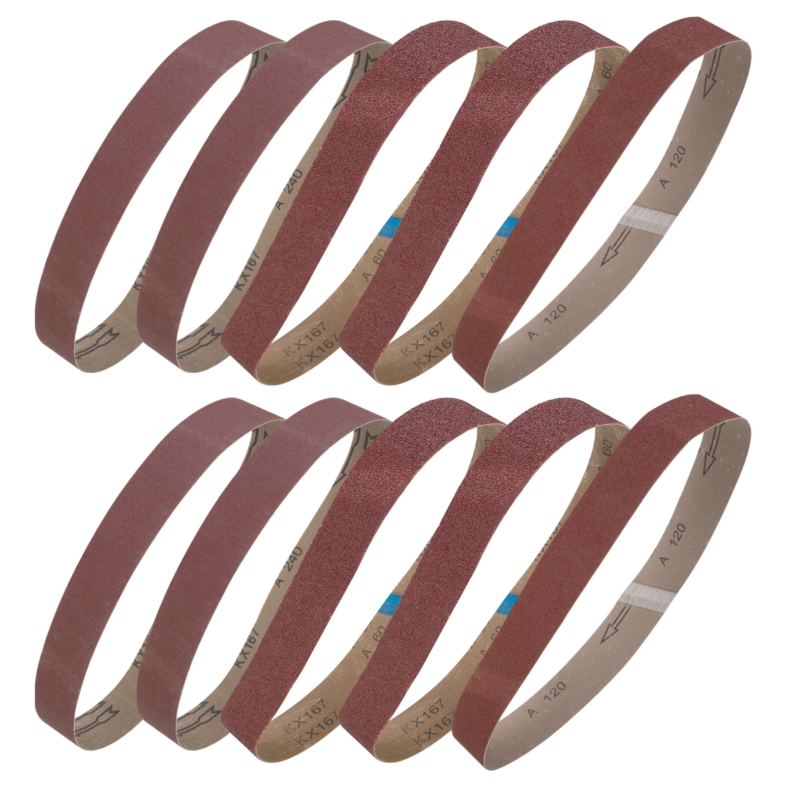 Grusce 10Pcs Sanding Belt Set 60/120/240/400/600 Grit Reusable Grinding ...