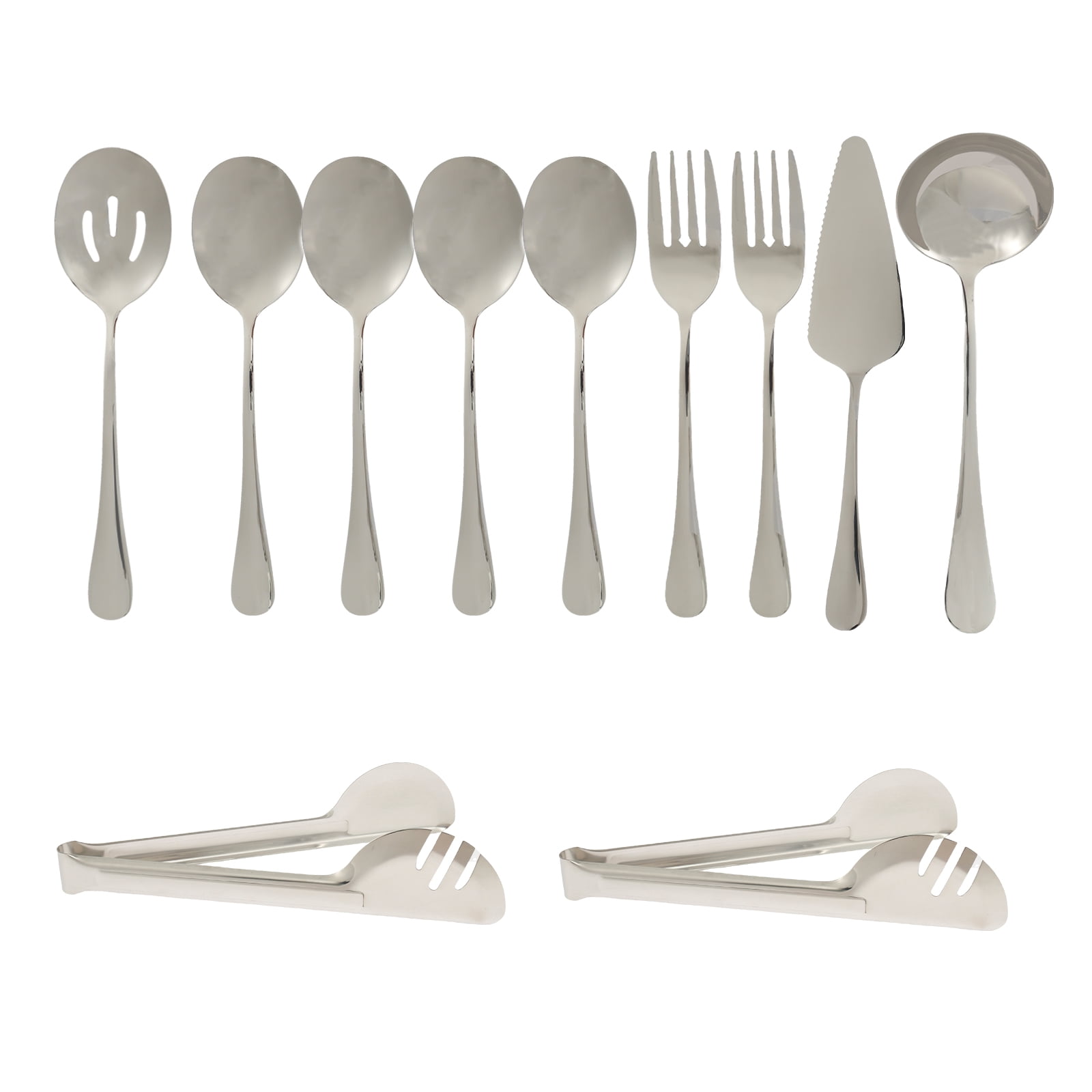 Grusce 10Pcs Serving Utensils Set Stainless Steel Metal Serving ...