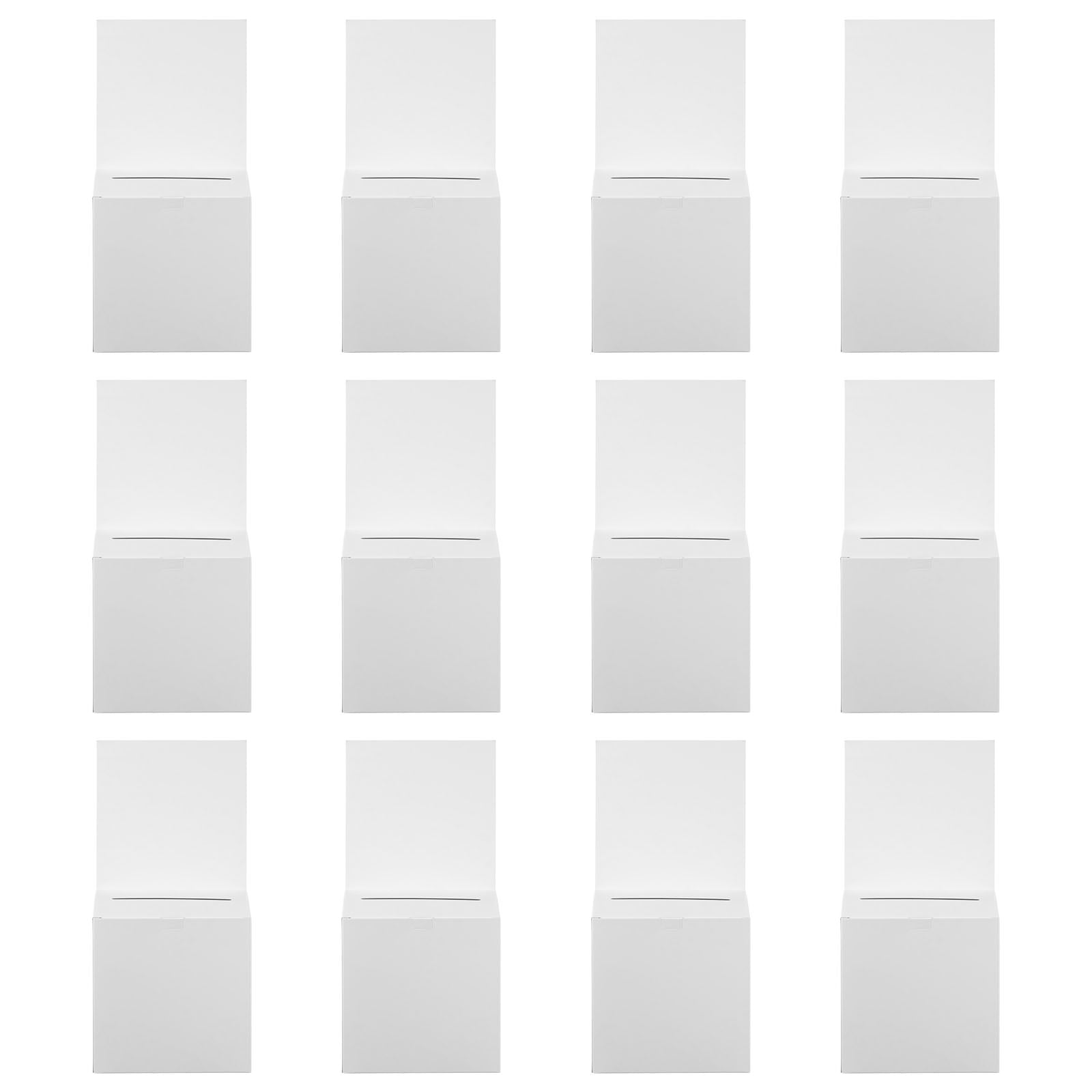 Grusce 12PCS Raffle Ticket Box with Slot, White Cardboard Suggestion ...