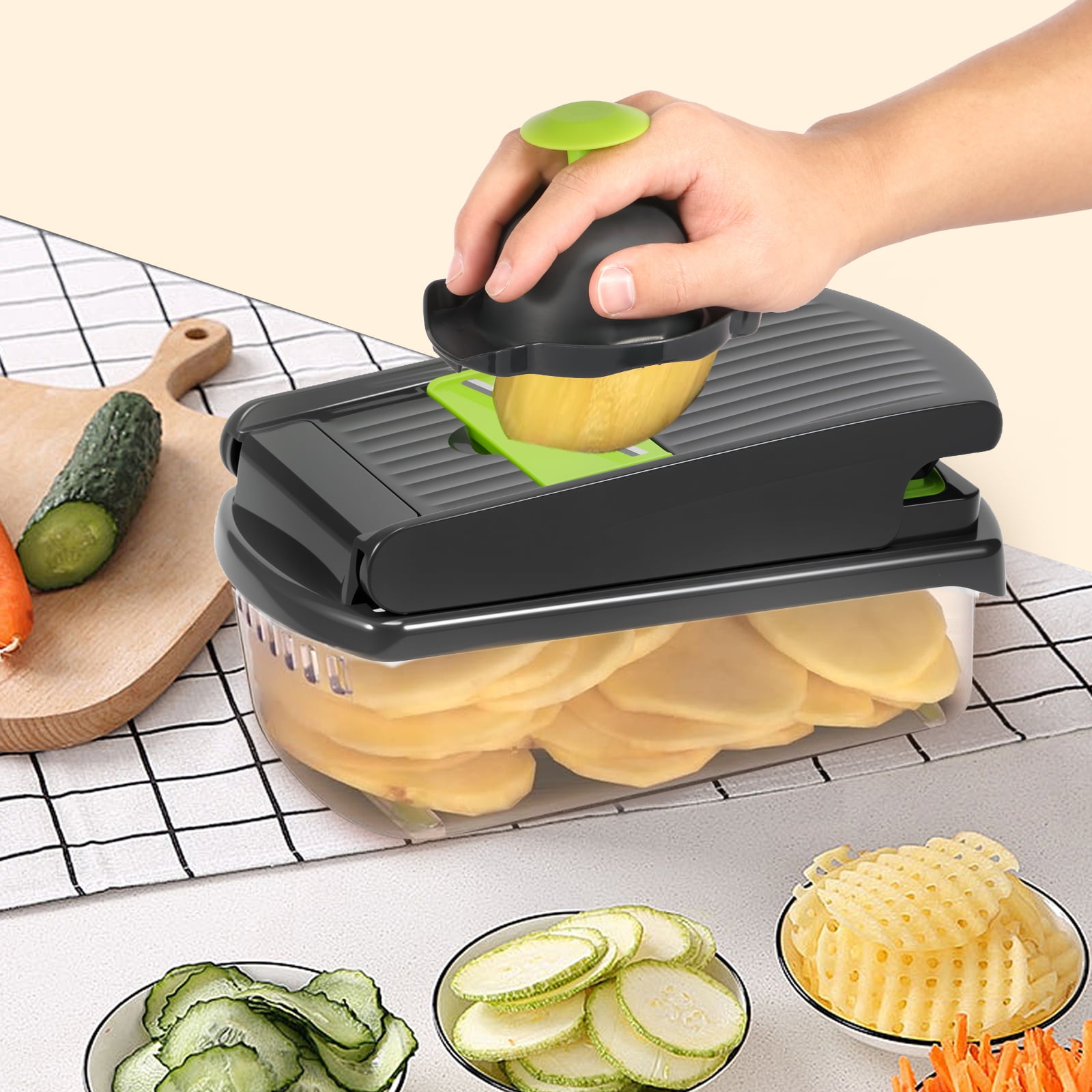 Grusce 14 in 1 Vegetable Chopper Efficient Veggie Chopper with ...