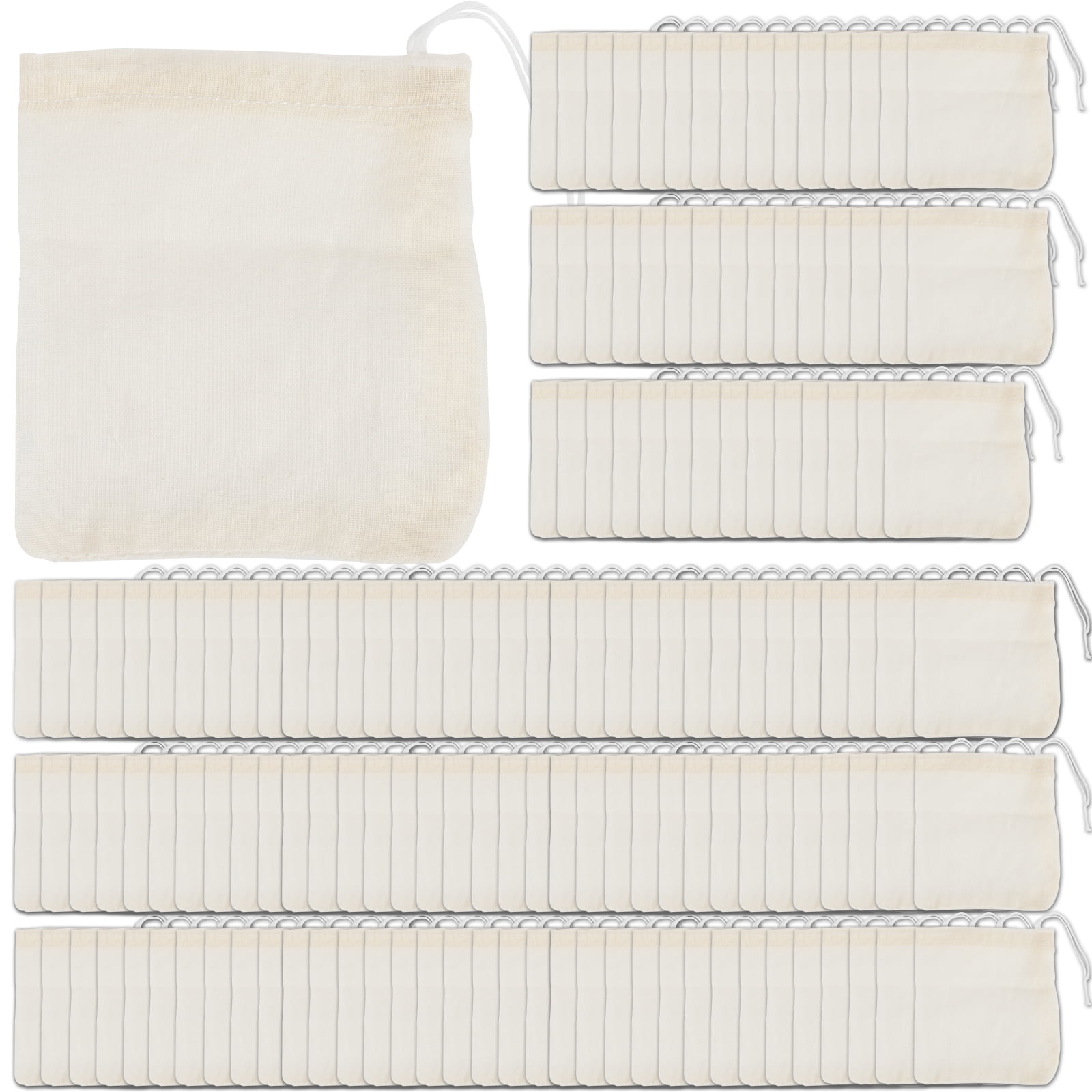 Grusce 150 Pack Spice Bags Safe Portable Muslin Drawstring Soup Bags ...