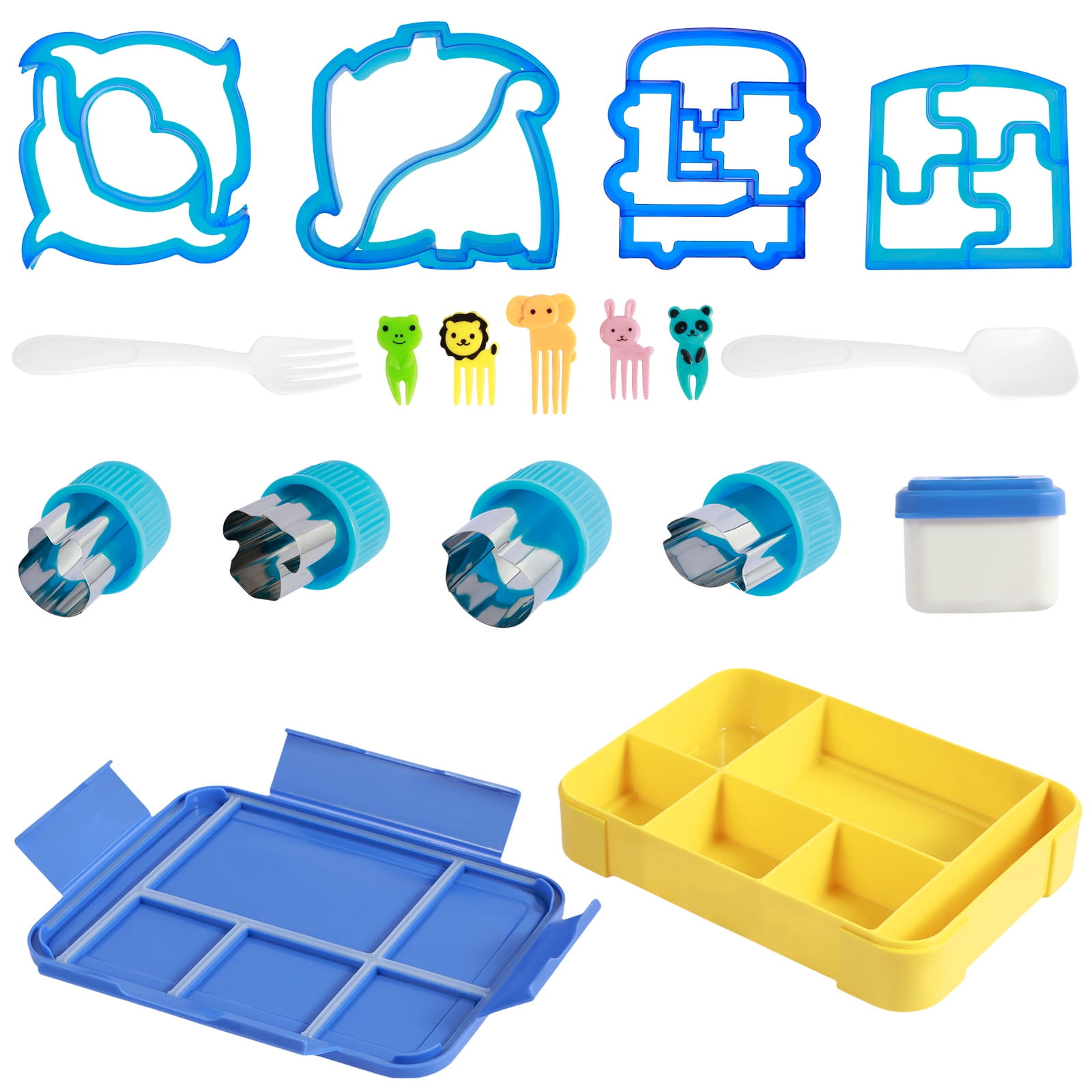 Grusce 17Pcs Bento Box Kit Bento Box Container with Compartments BPA ...