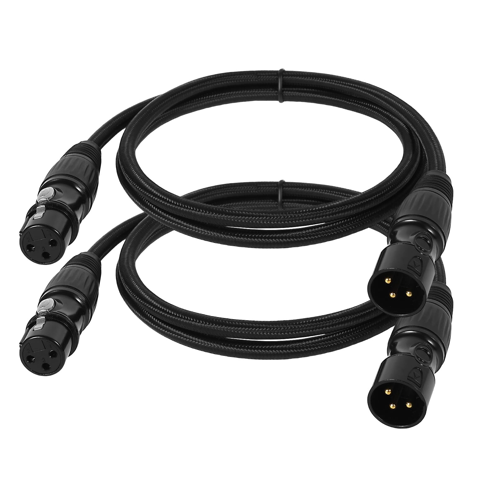 Grusce 2 Pack 3.3FT XLR Mic Cables, Gold Plated 3-Pin Connectors, Male ...