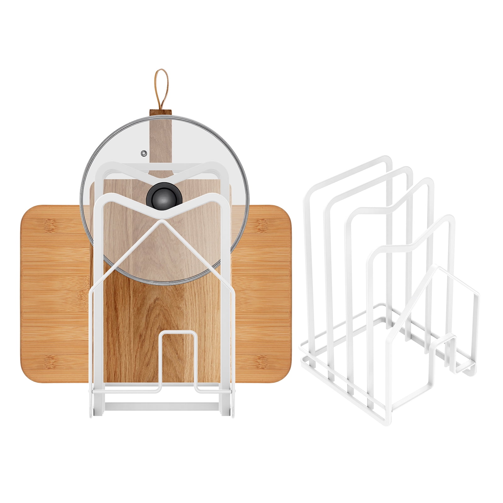 Grusce 2 Pack Cutting Board Organizer and Baking Sheet Rack, Heavy Duty ...