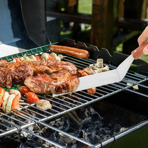 Grusce 2 Pack Long Griddle Spatula Set, 15.35 inch Stainless Steel ...