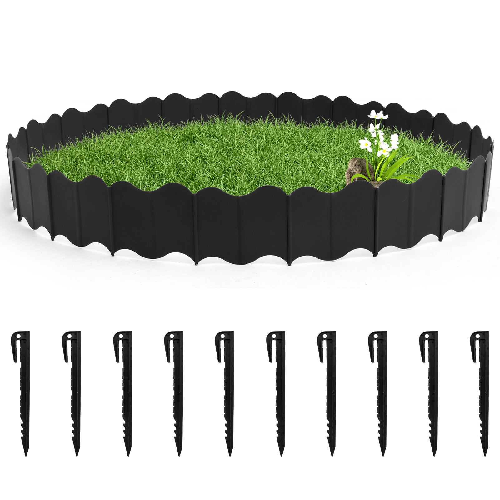 Grusce 20pcs Lawn Gardens Fence Edgings Kit Easy to Install Versatile ...
