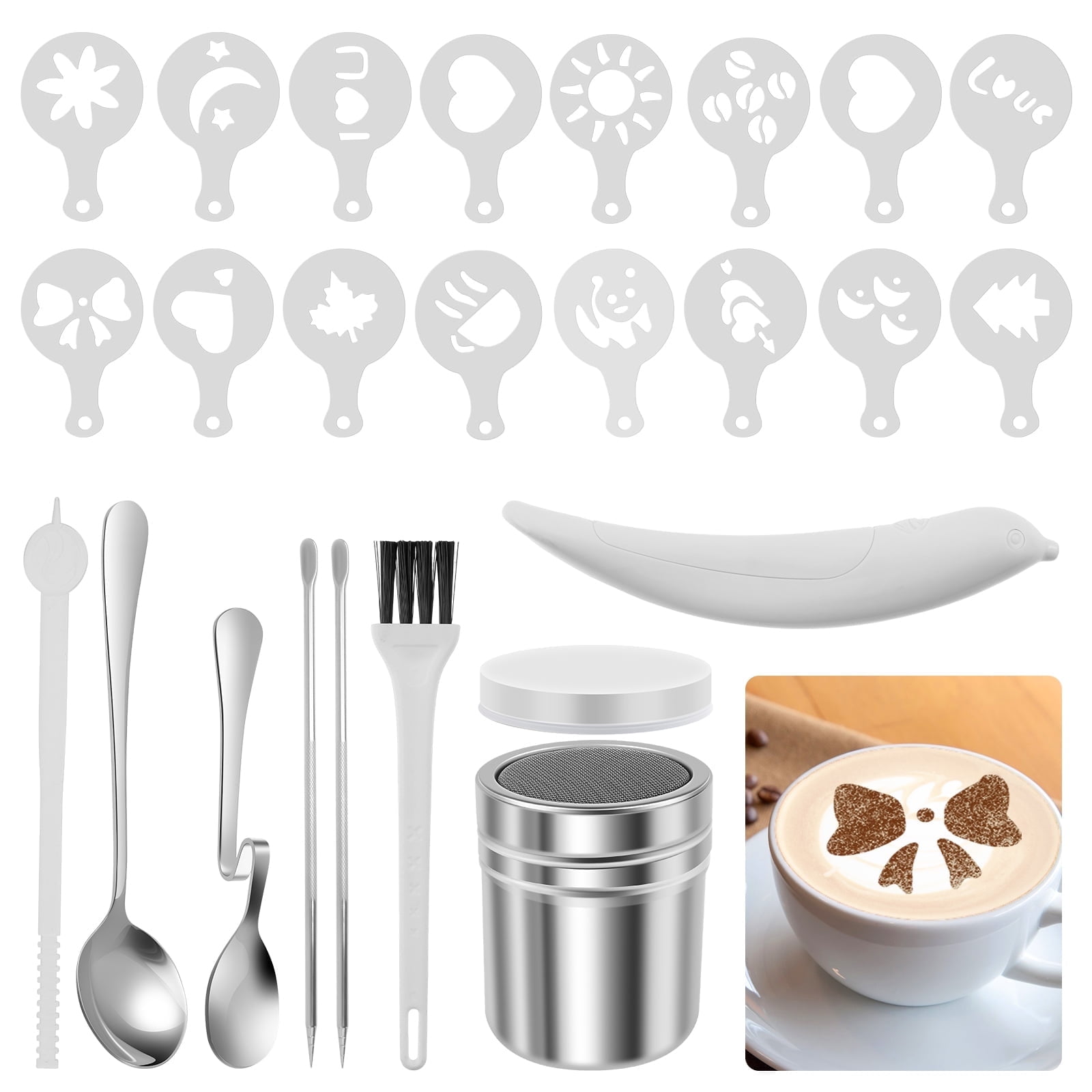 Grusce 24PCS Coffee Latte Art Set, Creative Latte Art Kit, Coffee ...