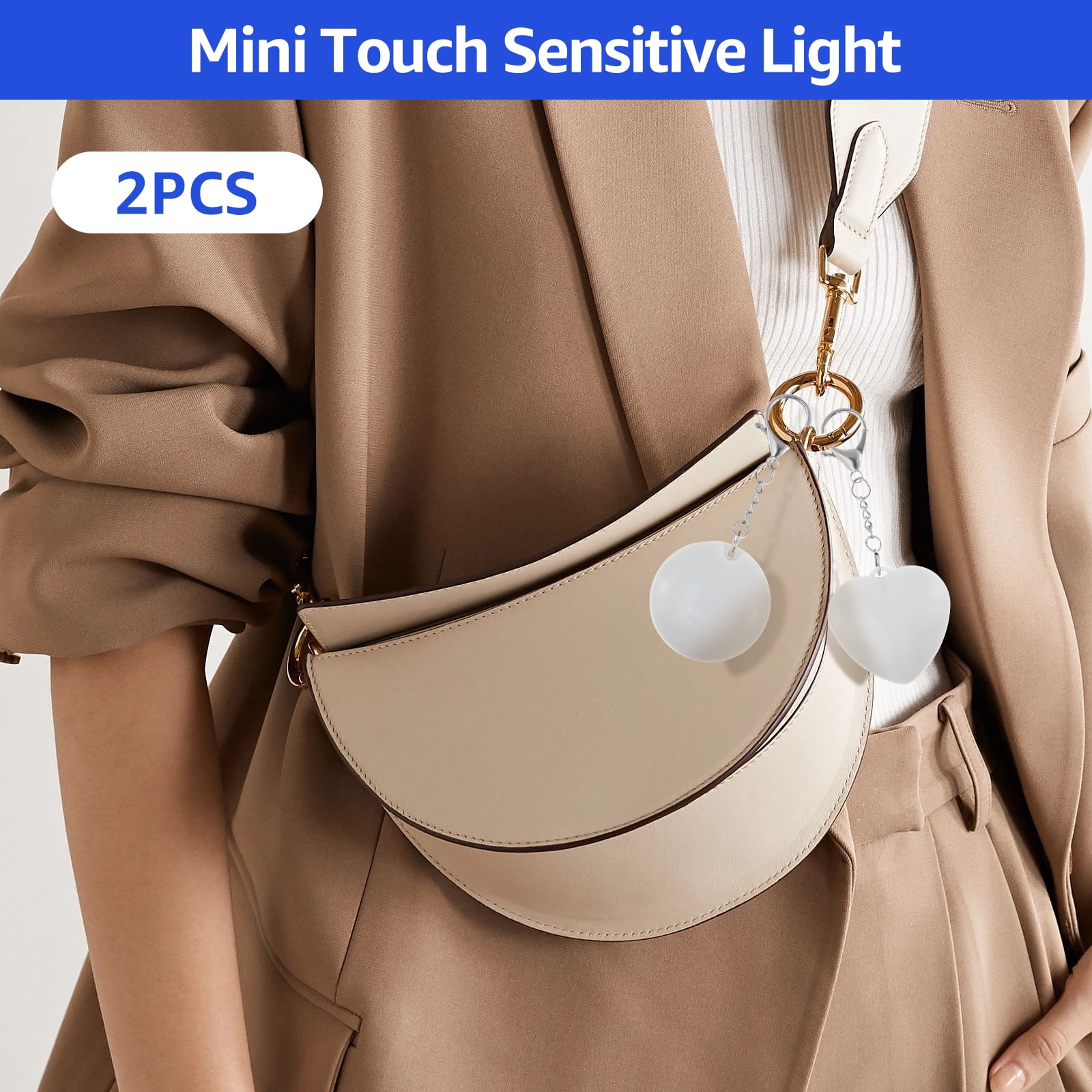 Grusce 2pcs Purse Glow Heart Light LED Automatic Sensor Purse Light ...