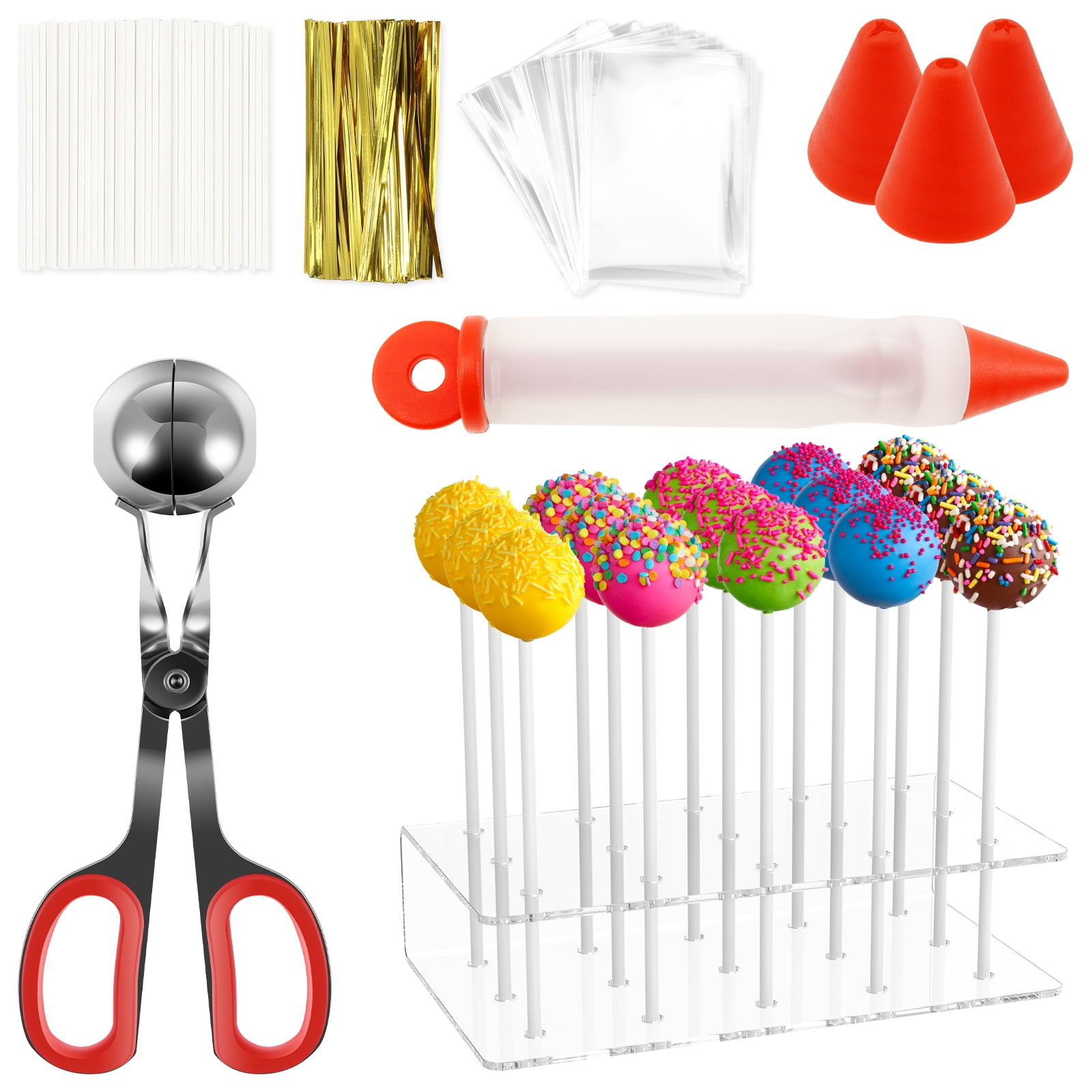 Grusce 303pcs Cake Pop Kit Reusable Cake Pop Mold Set Fun Cake Pop ...