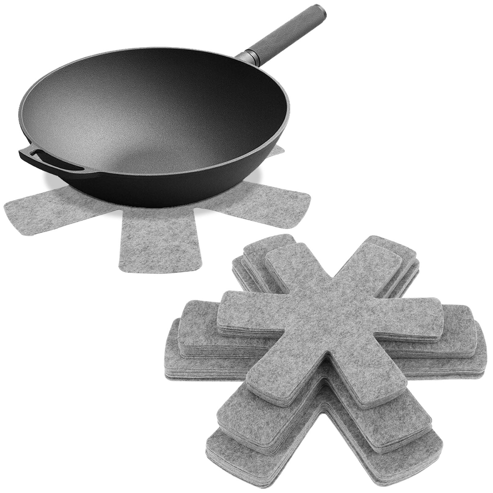 Grusce 30PCS Nonwoven Pan and Pot Protectors, 3 Different Sizes Pot and ...