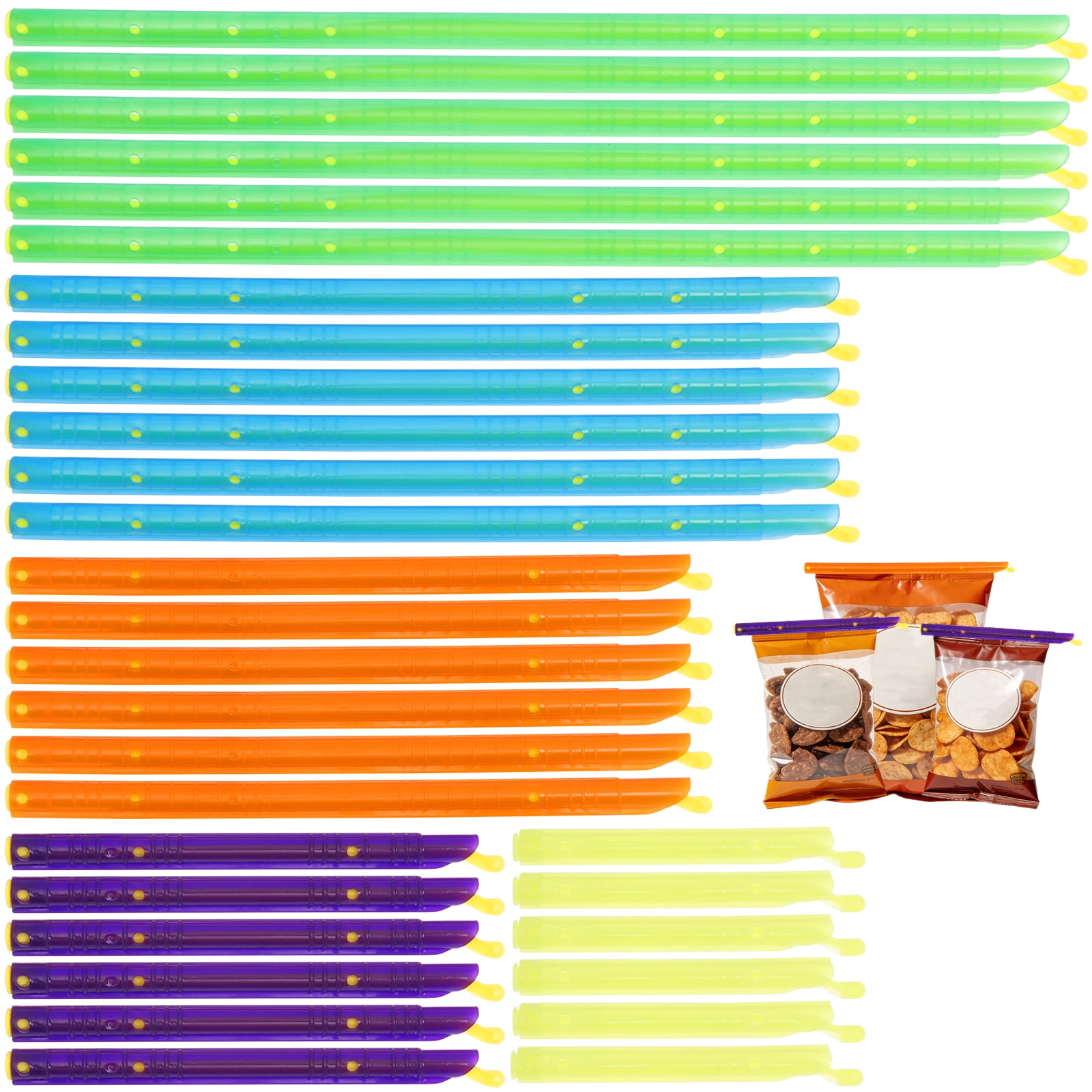 Grusce 30PCS Plastic Bag Sealer Sticks, Reusable Bag Sealing Clips with ...