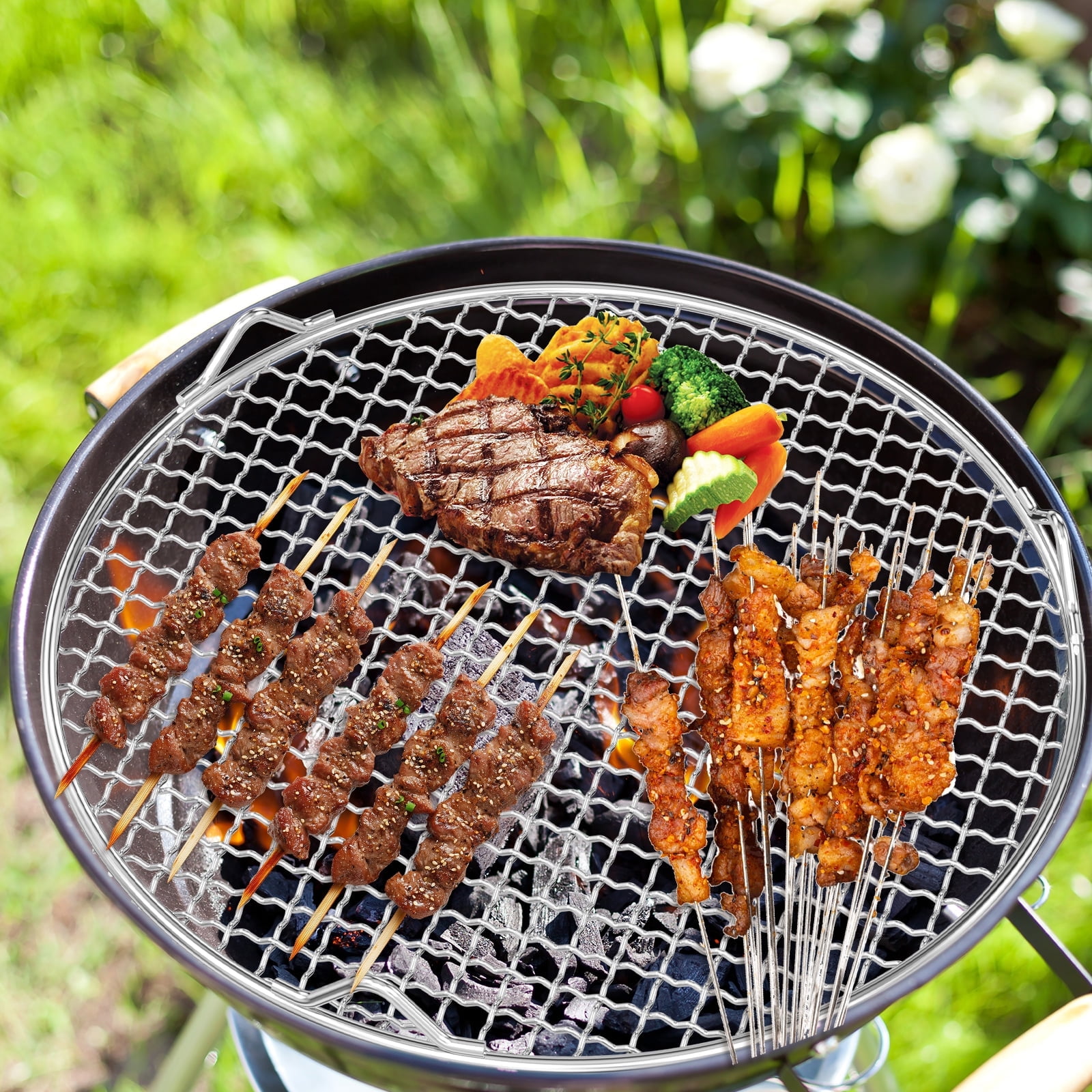 Grusce 33cm BBQ Rack, 304 Stainless Steel Cooling Rack for Baking, Fast Thermal Conductivity BBQ ...