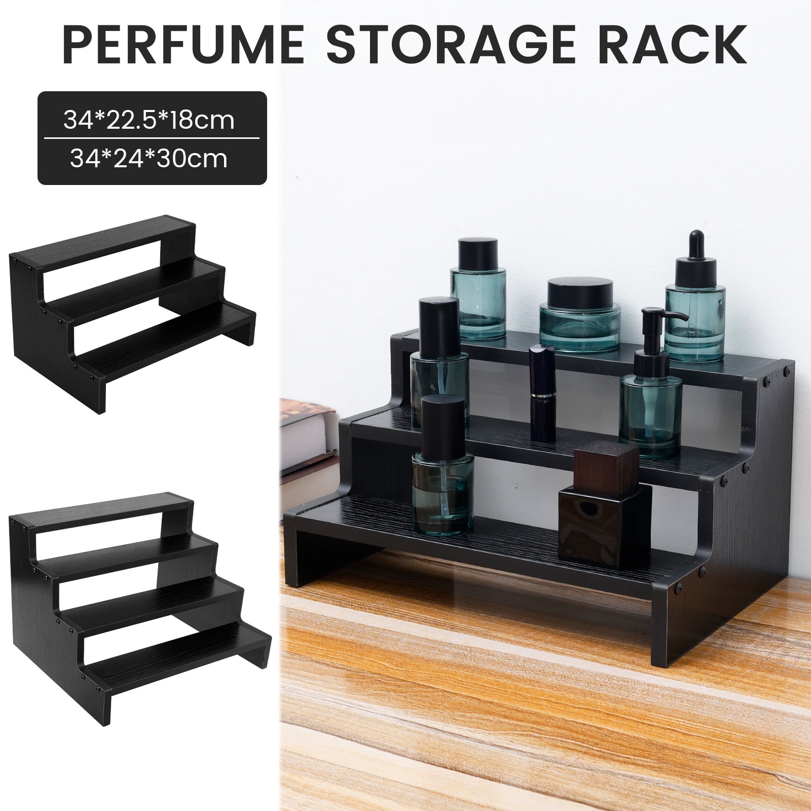 Grusce 4 Tier Perfume Organiser Display Risers, Mens Cologne Holder ...