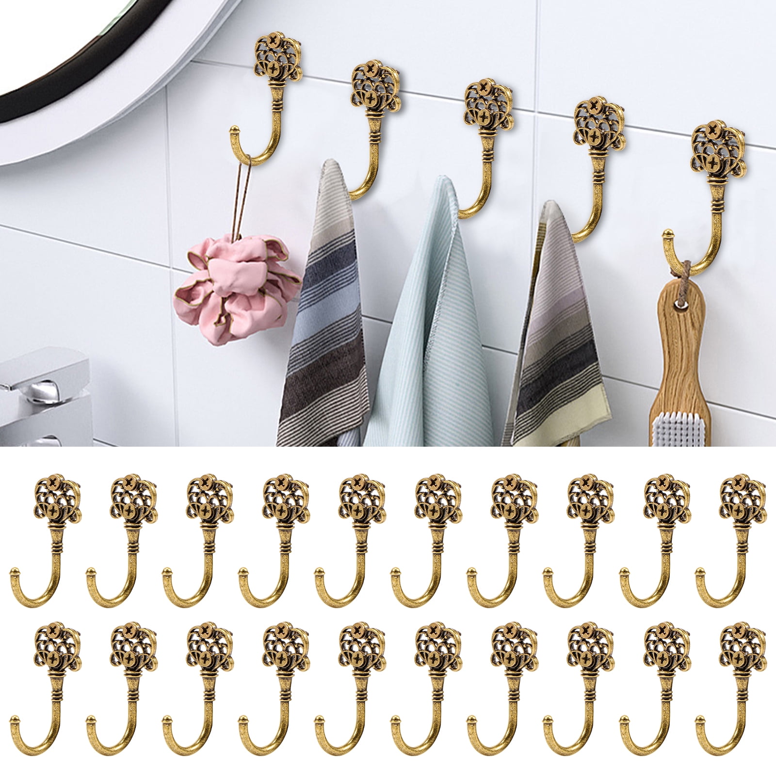 Grusce 40PCS Versatile Bohemian Decorative Hooks Set, Vintage Metal ...