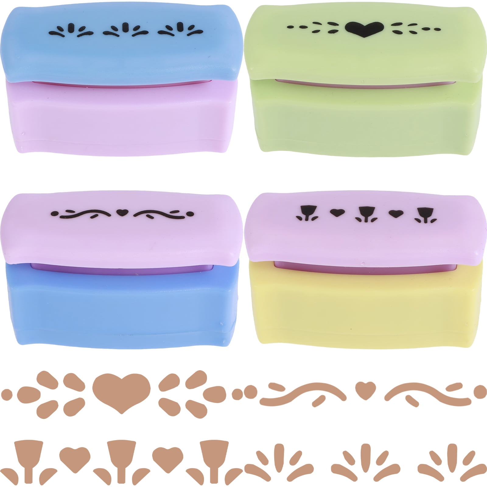 Grusce 4Pcs Edge Paper Punch Easy to Use Craft Border Puncher Portable ...