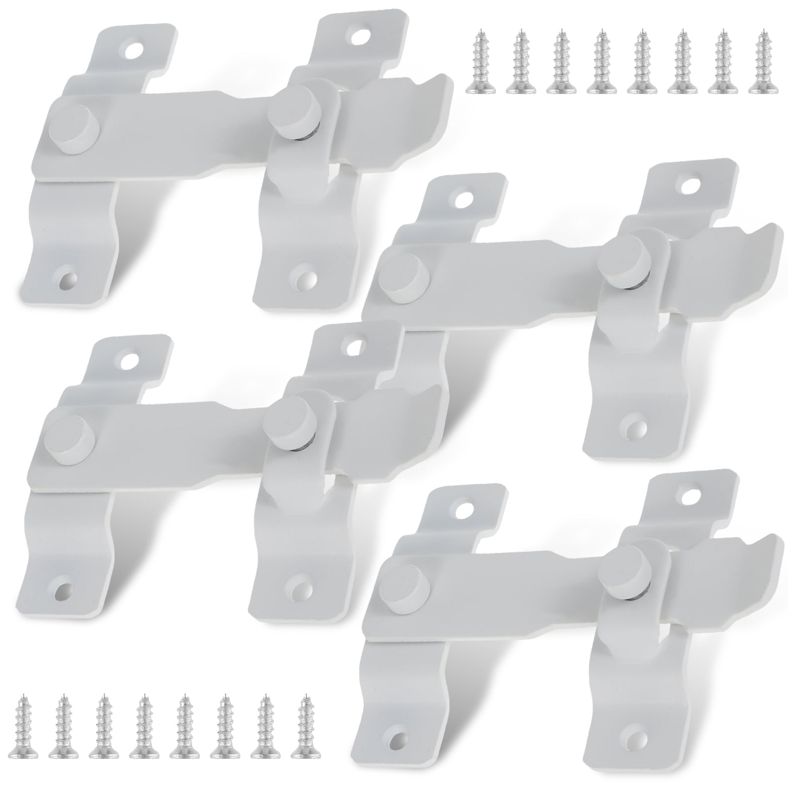 Grusce 4Pcs Flip Latch 180 Degree Flip Barn Door Lock Stainless Steel ...