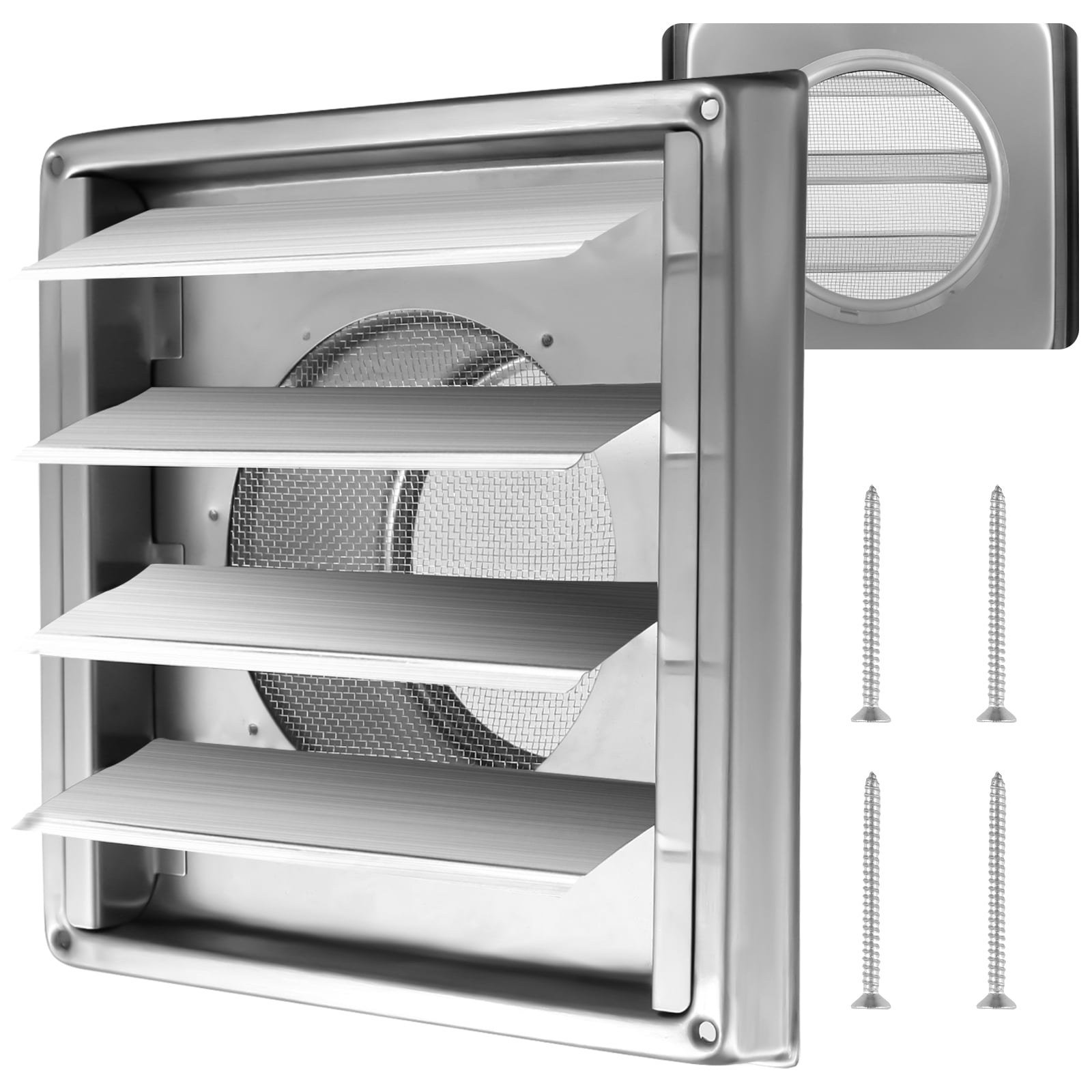 NUAHRHY 4inch Dryer Vent Cover with Mesh Screen 304 Stainless Steel ...