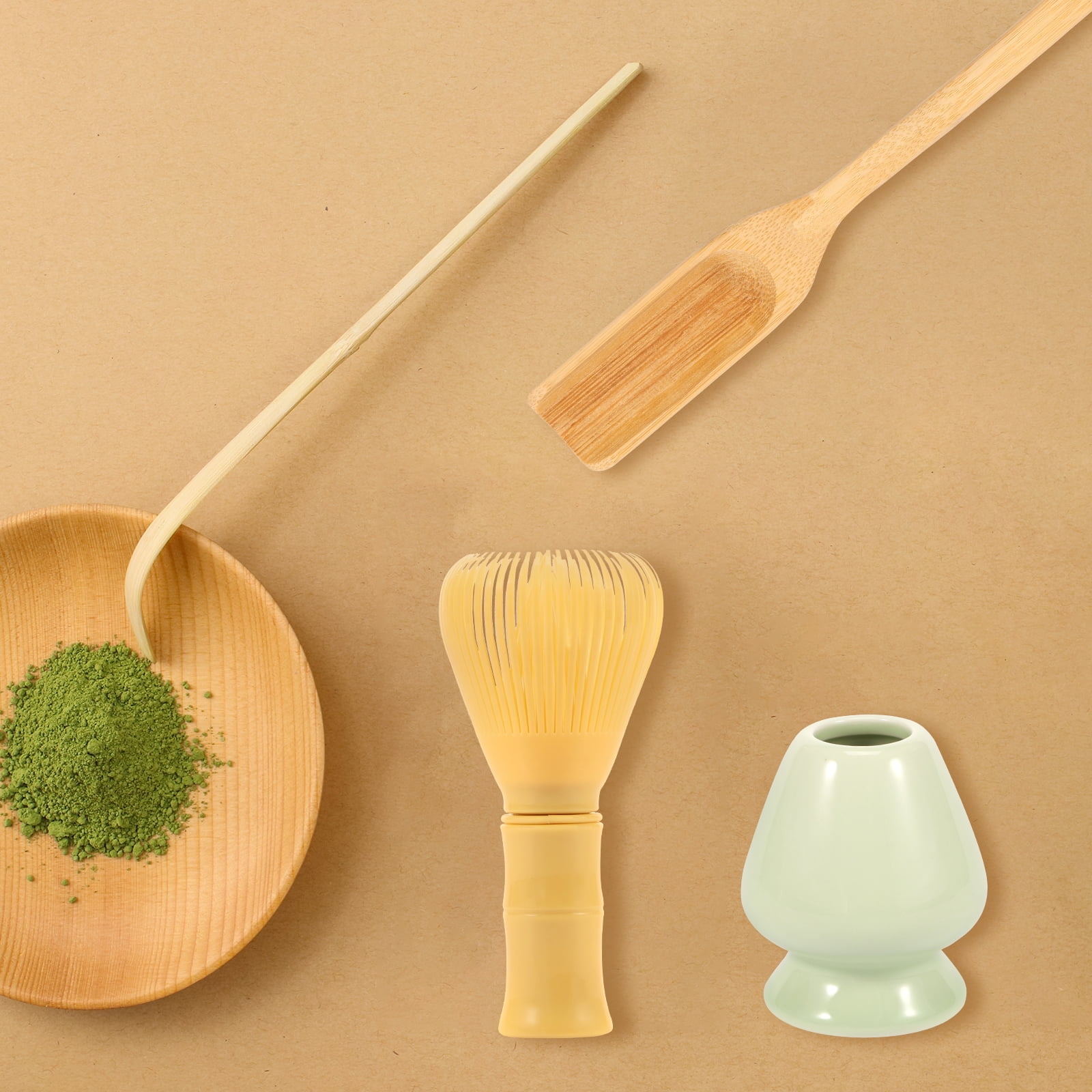 Grusce 4pcs Matcha Whisk Set for Beginners Elegant Bamboo Wood Japanese ...