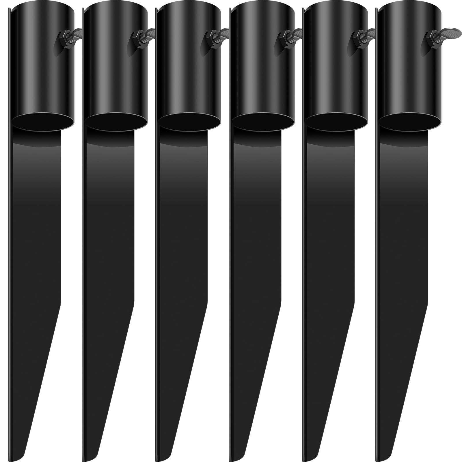 Grusce 6Pcs Torch Stakes Heavy Duty Carbon Steel Solar Light Ground ...