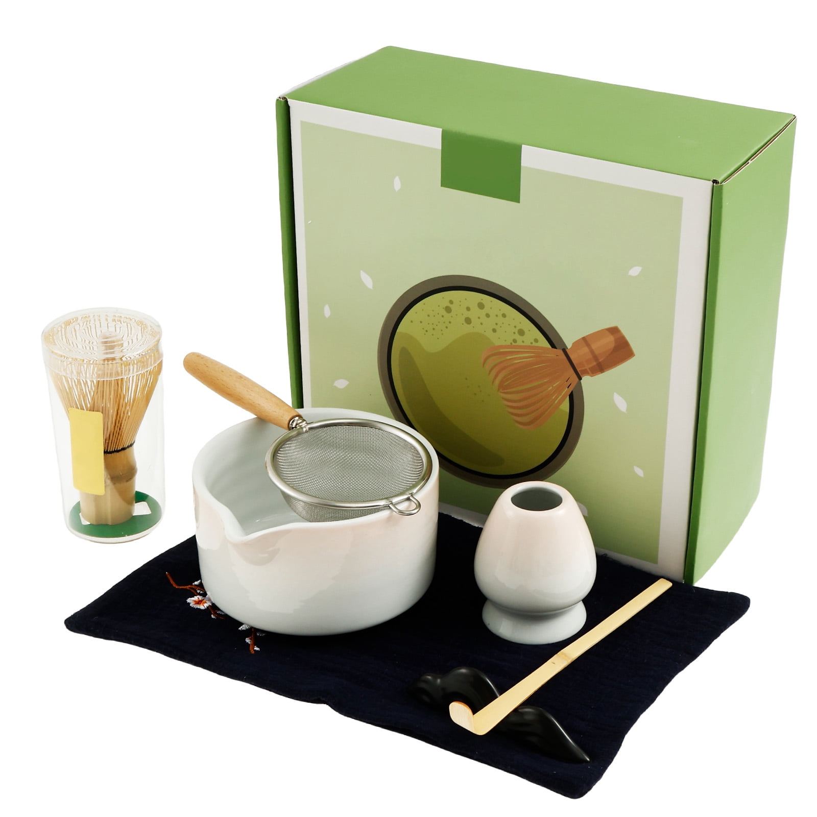 Grusce 7PCS Matcha Whisk Set for Tea Lover Ceramic Matcha Kit Set ...