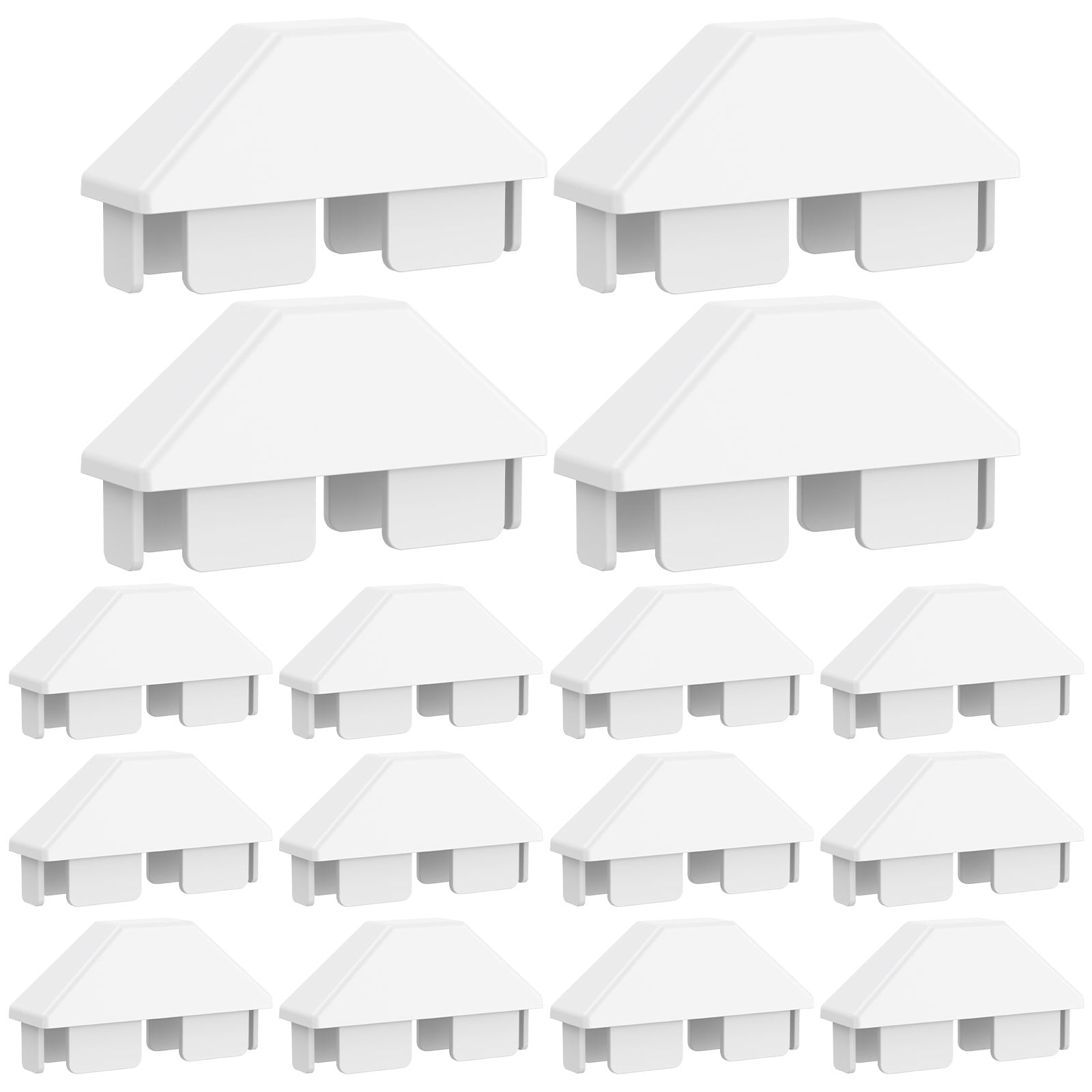 Grusce 8/16Pcs Vinyl Picket Fence Cap Dog Eared Style White Vinyl Fence ...