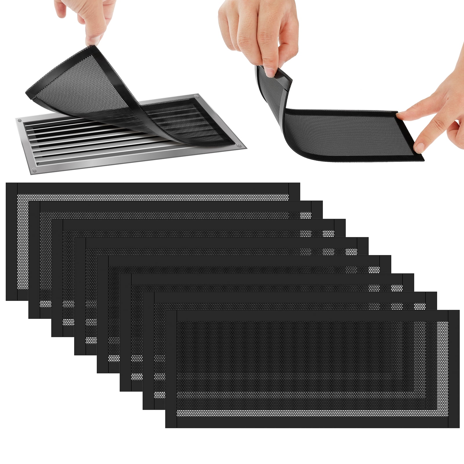 NUAHRHY 8 Pcs Floor Vent Covers Magnetic Mesh Air Vent Filter PVC Floor ...