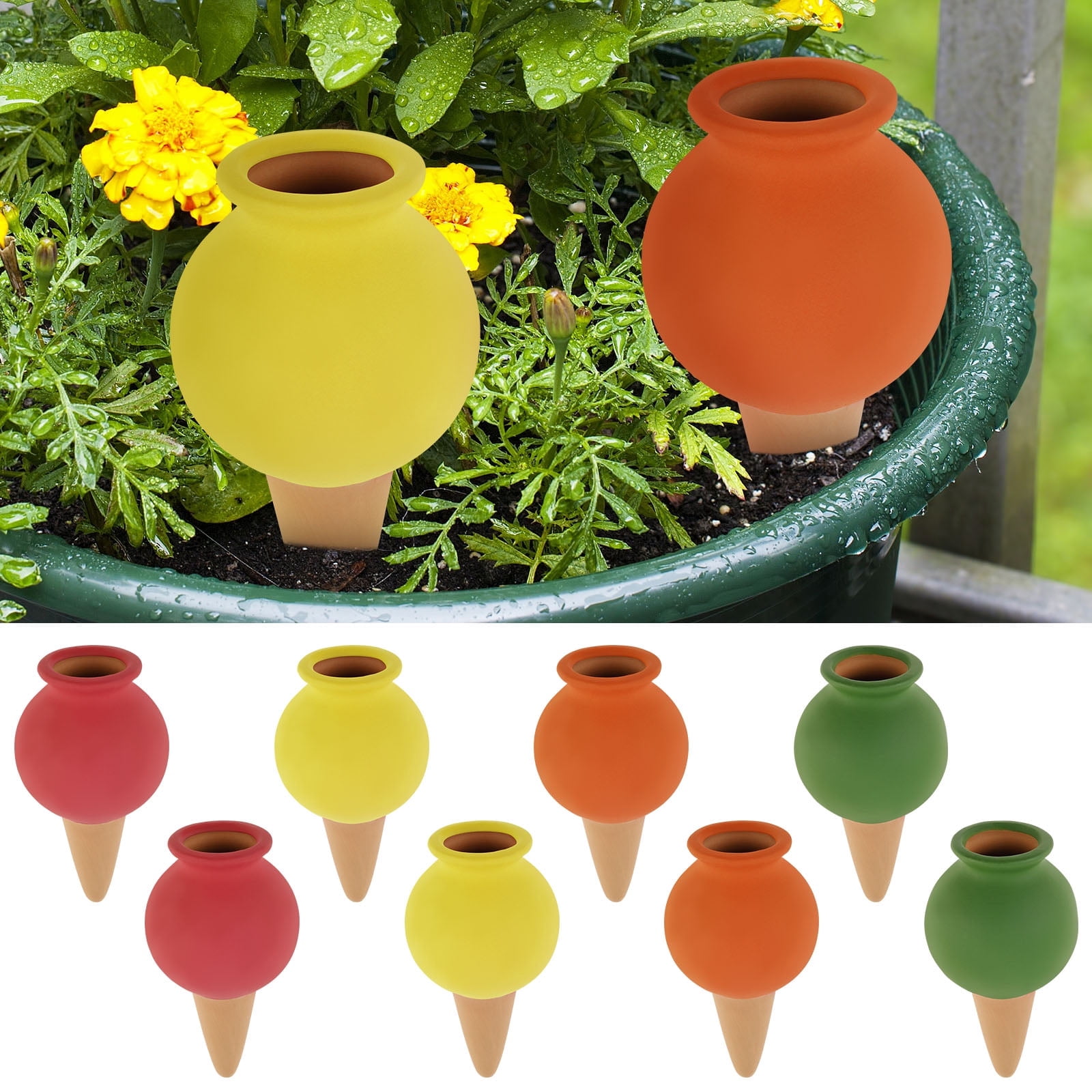 FUYGRCJ 8PCS Self Watering Spikes Clay, Self Watering Planter Insert ...