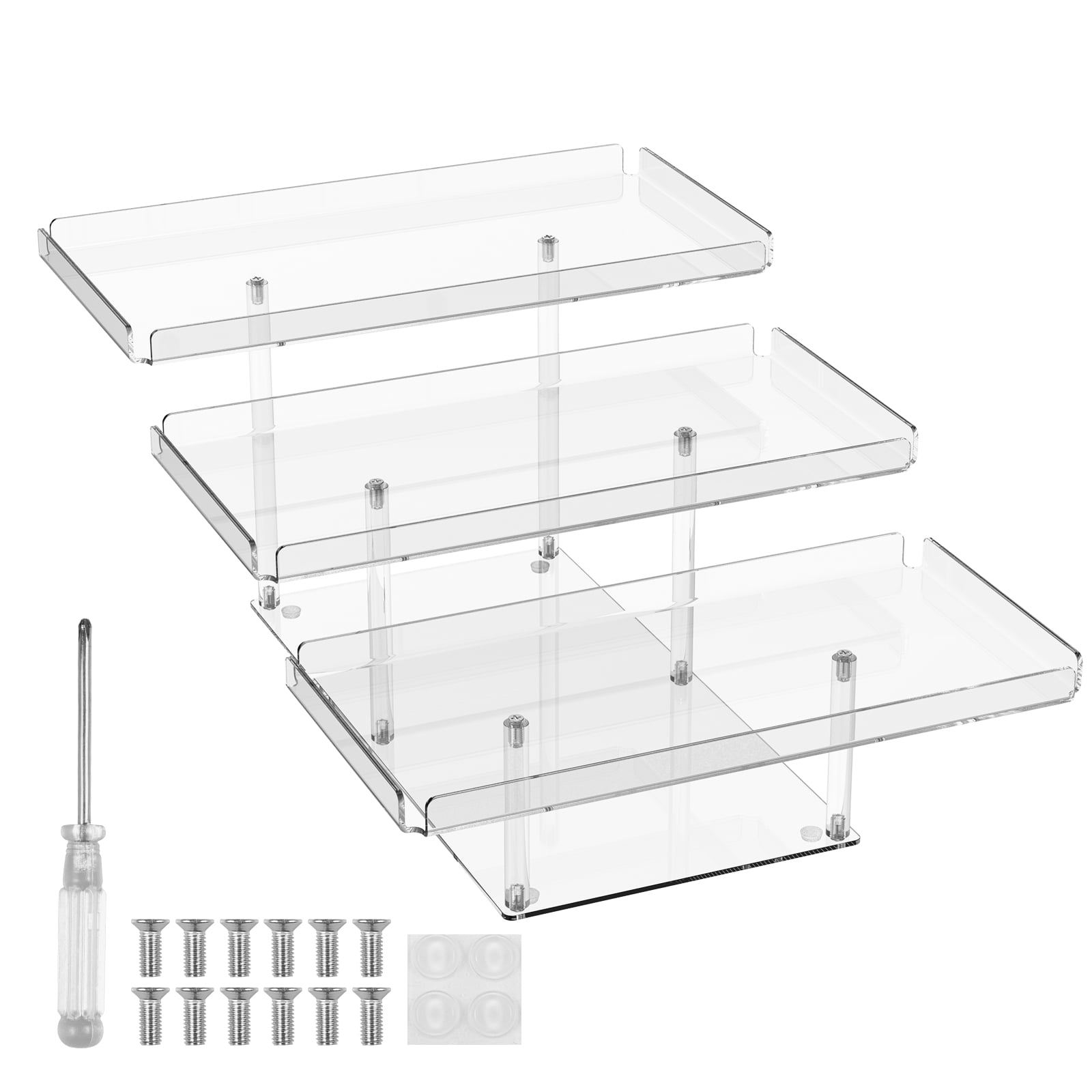 Grusce Acrylic Dessert Display Stand 3 Tier Clear Cupcake Holder Shelf ...