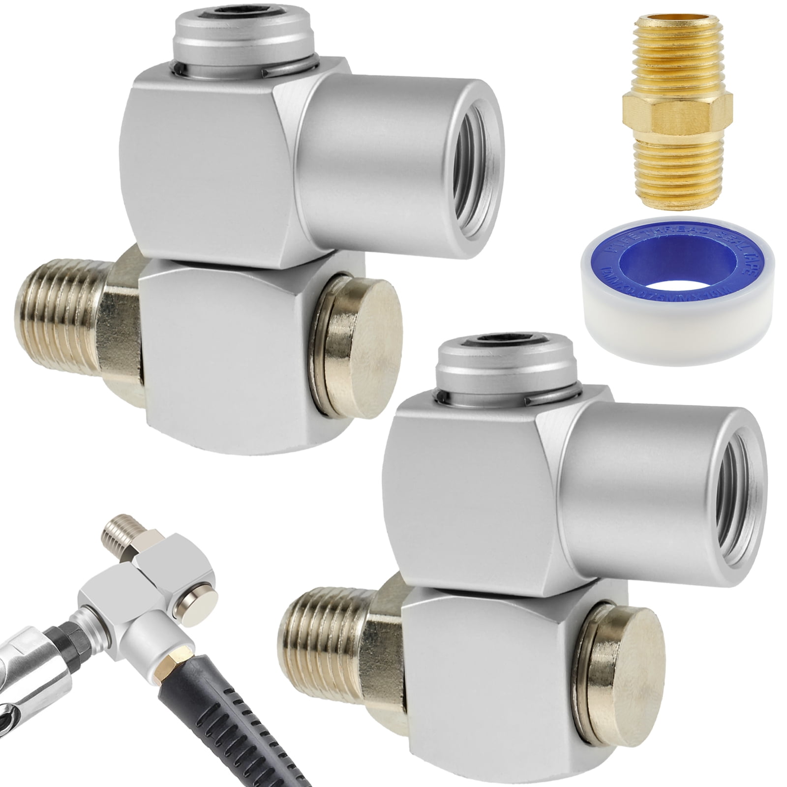 Grusce Air Tool Swivel Fitting 1/4inch NPT Male Thread Aluminum Alloy ...