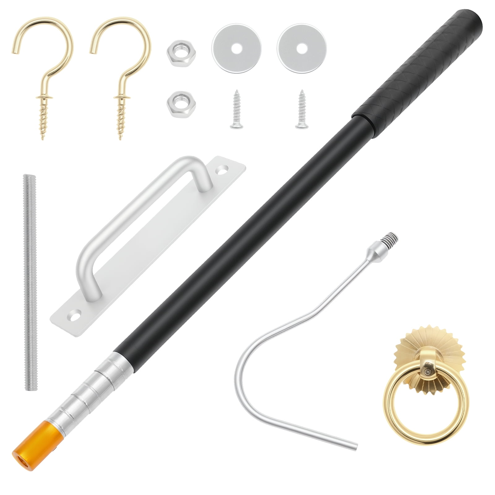 Grusce Attic Ladder Pull Down System Hook Kit Portable Attic Stair Door ...