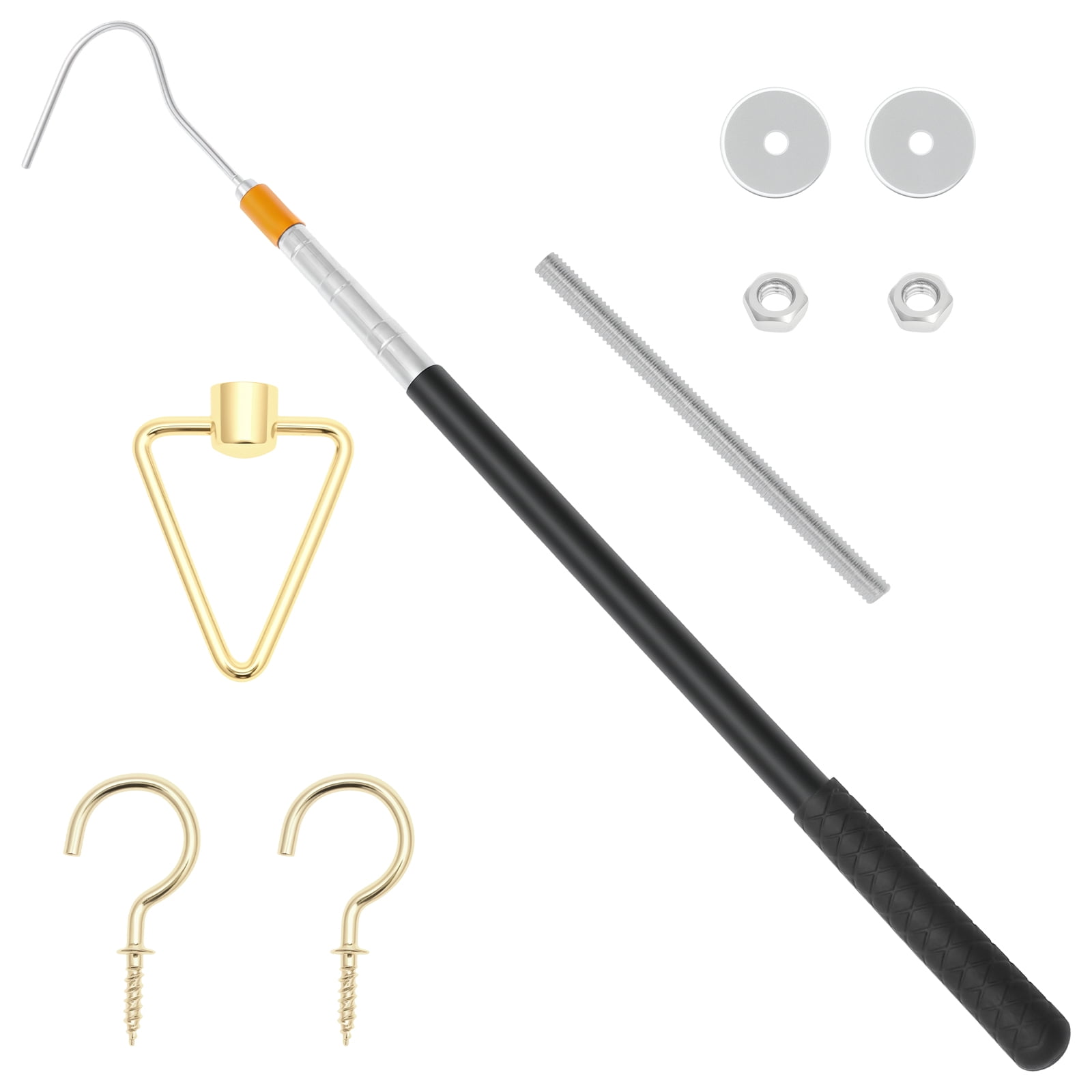 Grusce Attic Ladder Pull Down System Hook Kit Portable Attic Stair Door ...