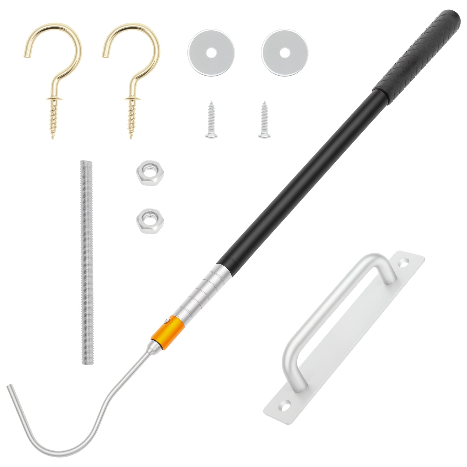 Grusce Attic Ladder Pull Down System Hook Kit Portable Attic Stair Door ...