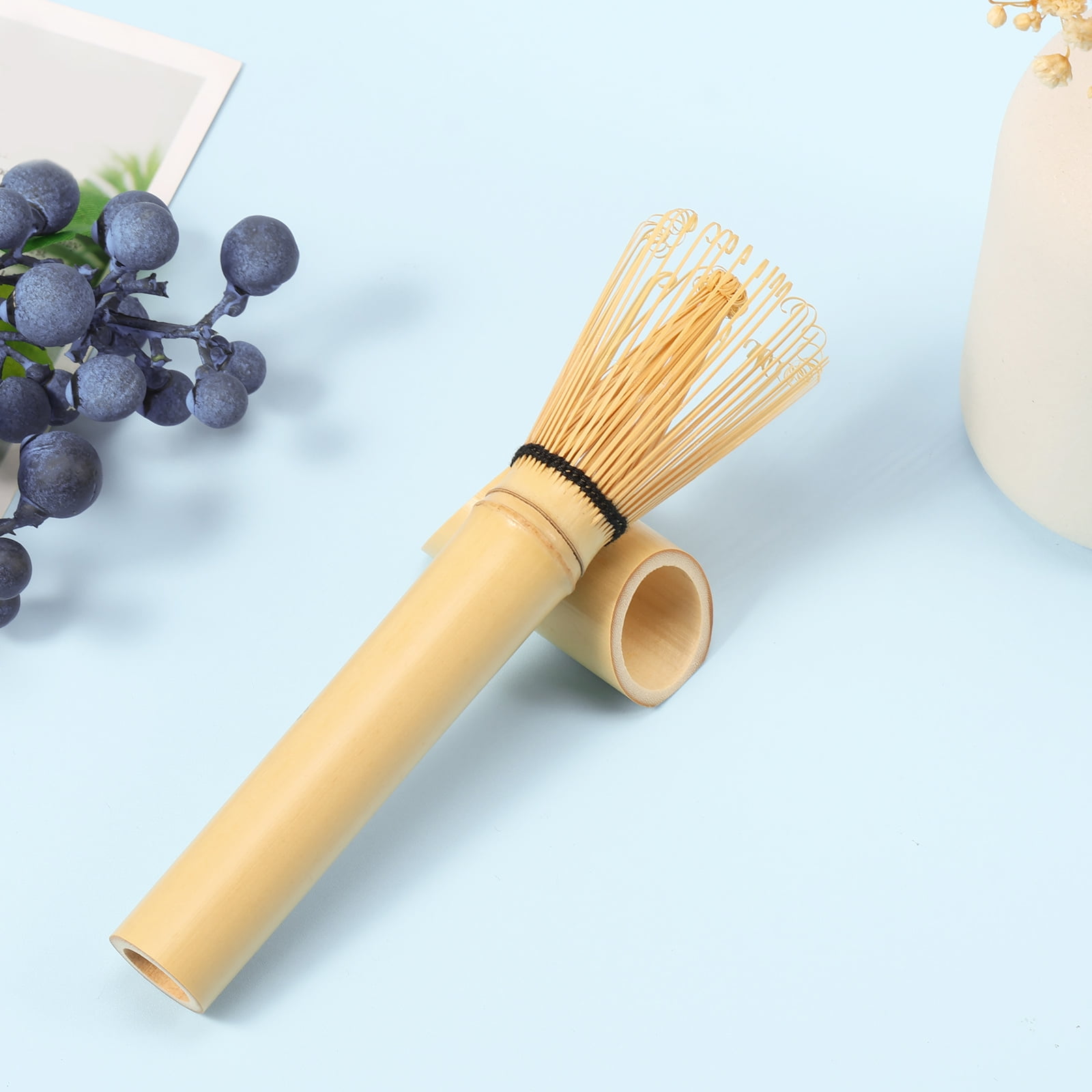 Grusce Bamboo Matcha Whisk with Long Handle and Bamboo Stand ...