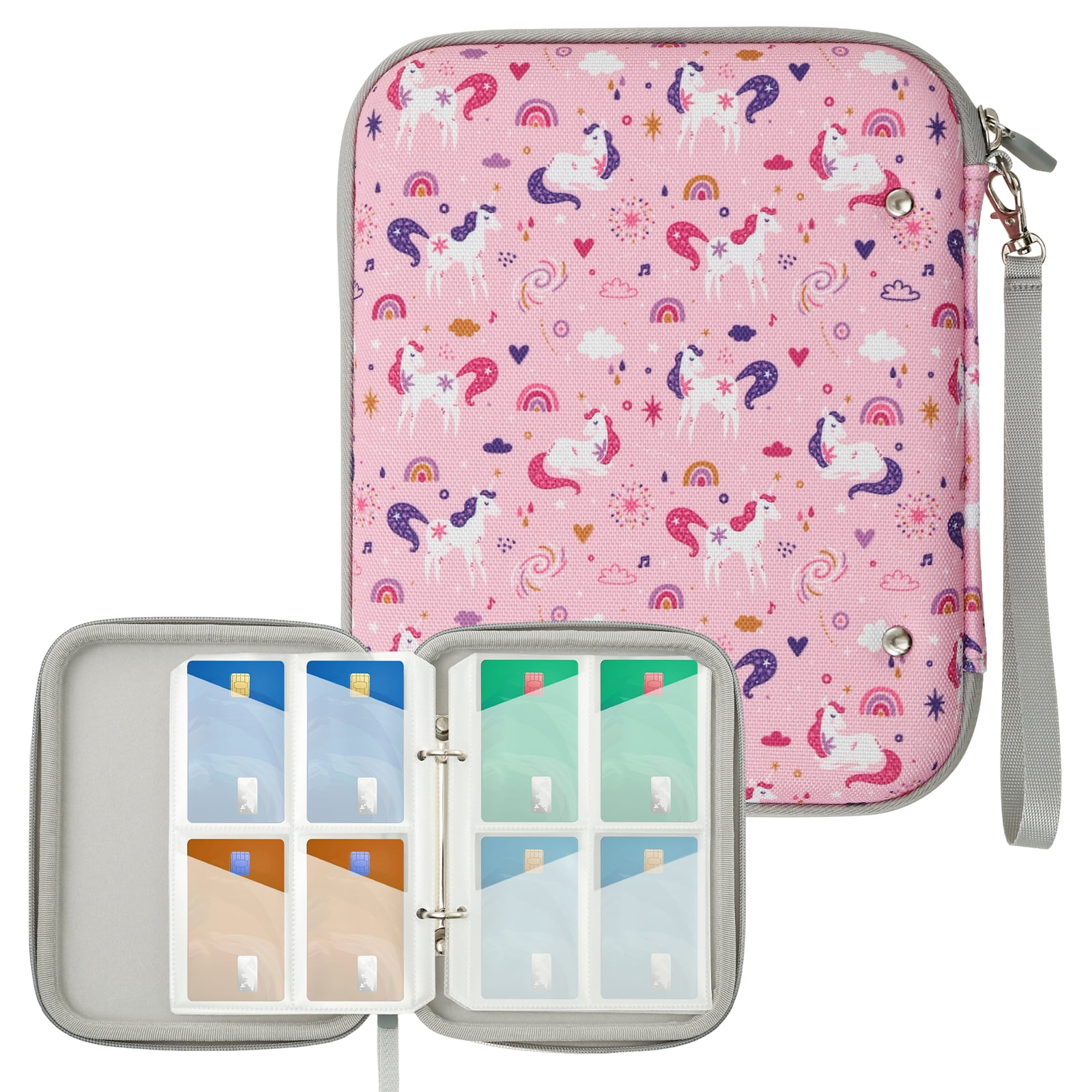 NUAHRHY Trading Card Binder with Sleeves, Sports Card Binder ...