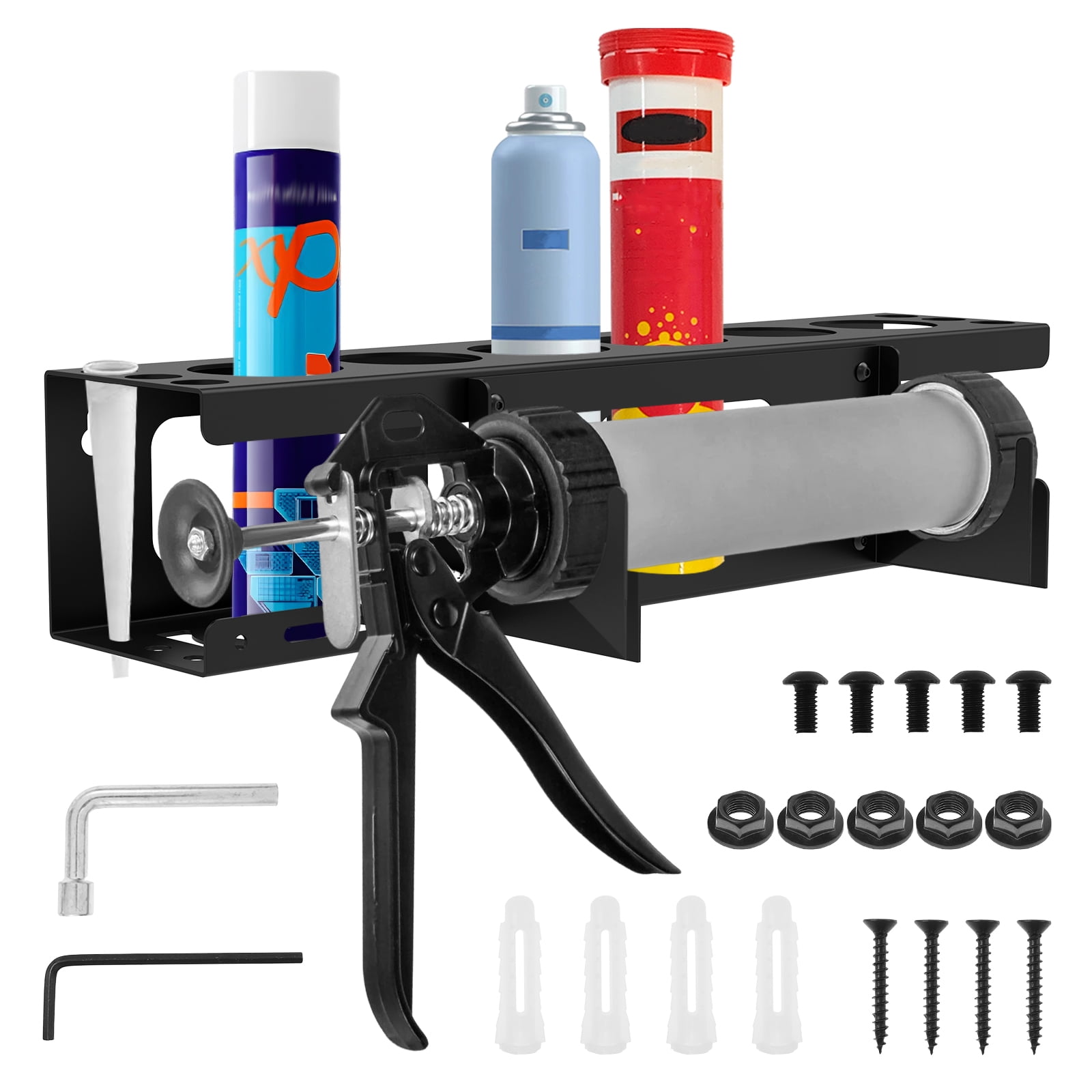 Grusce Caulk Tube Holder, Carbon Steel Wall Mounted Caulking Tool ...