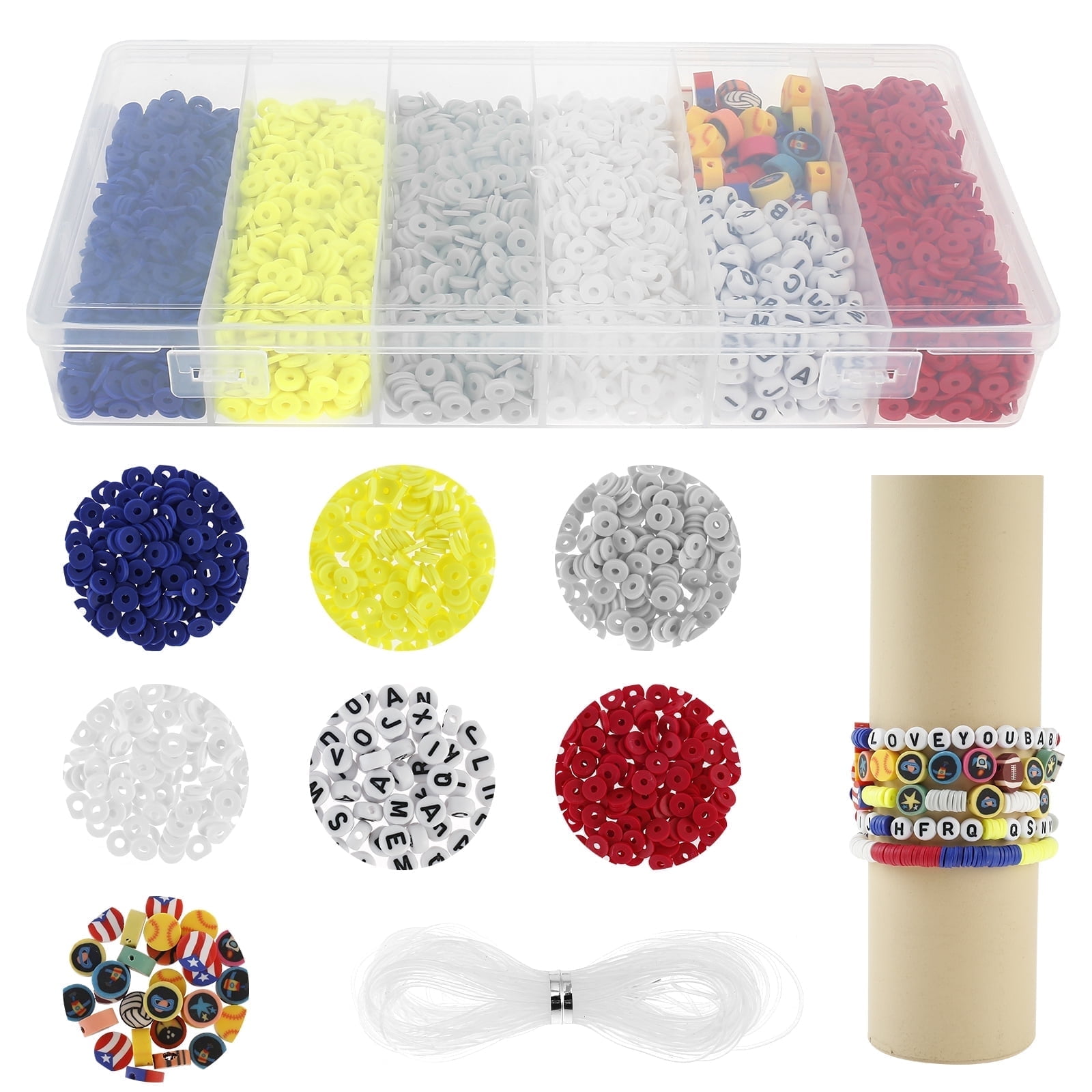 Wekvgz 5200pcs Pony Clay Beads 6mm DIY Bracelet Kit Clay Beads with ...