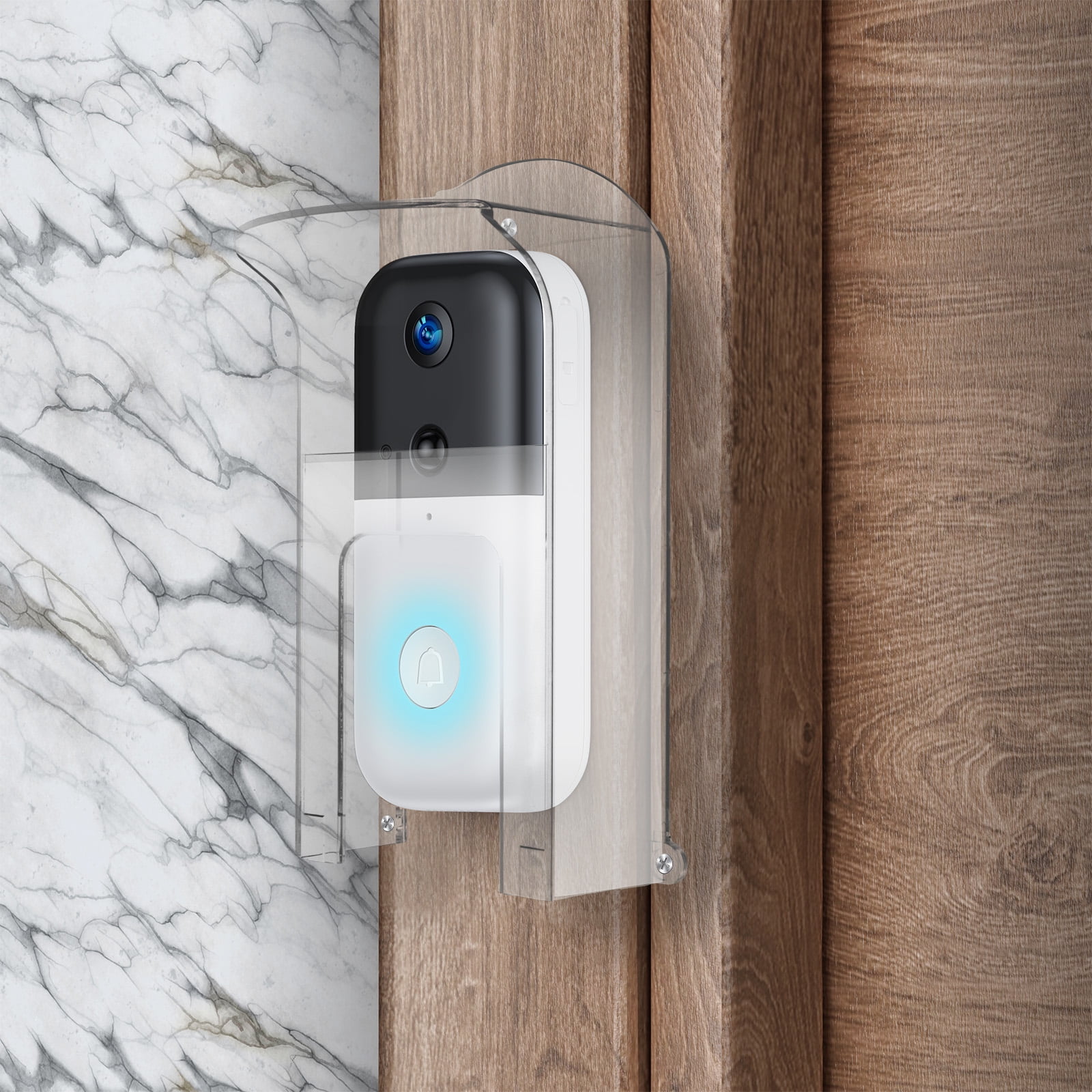 Grusce Clear Doorbell Rain Cover PU Transparent Doorbell Protect Cover ...