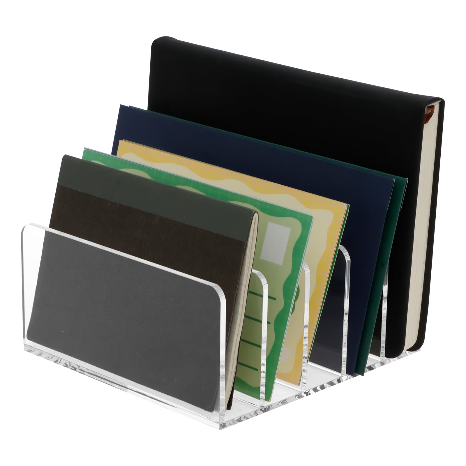 Grusce Clear Plastic File Holder for Office Documents, 5 Upright Mail ...